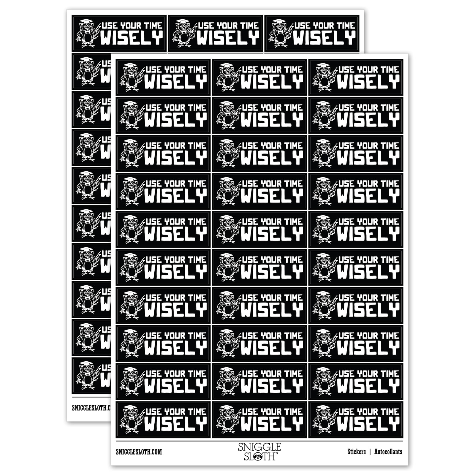 Use Your Time Wisely Owl Teacher Student School Sticker Set - Black ...