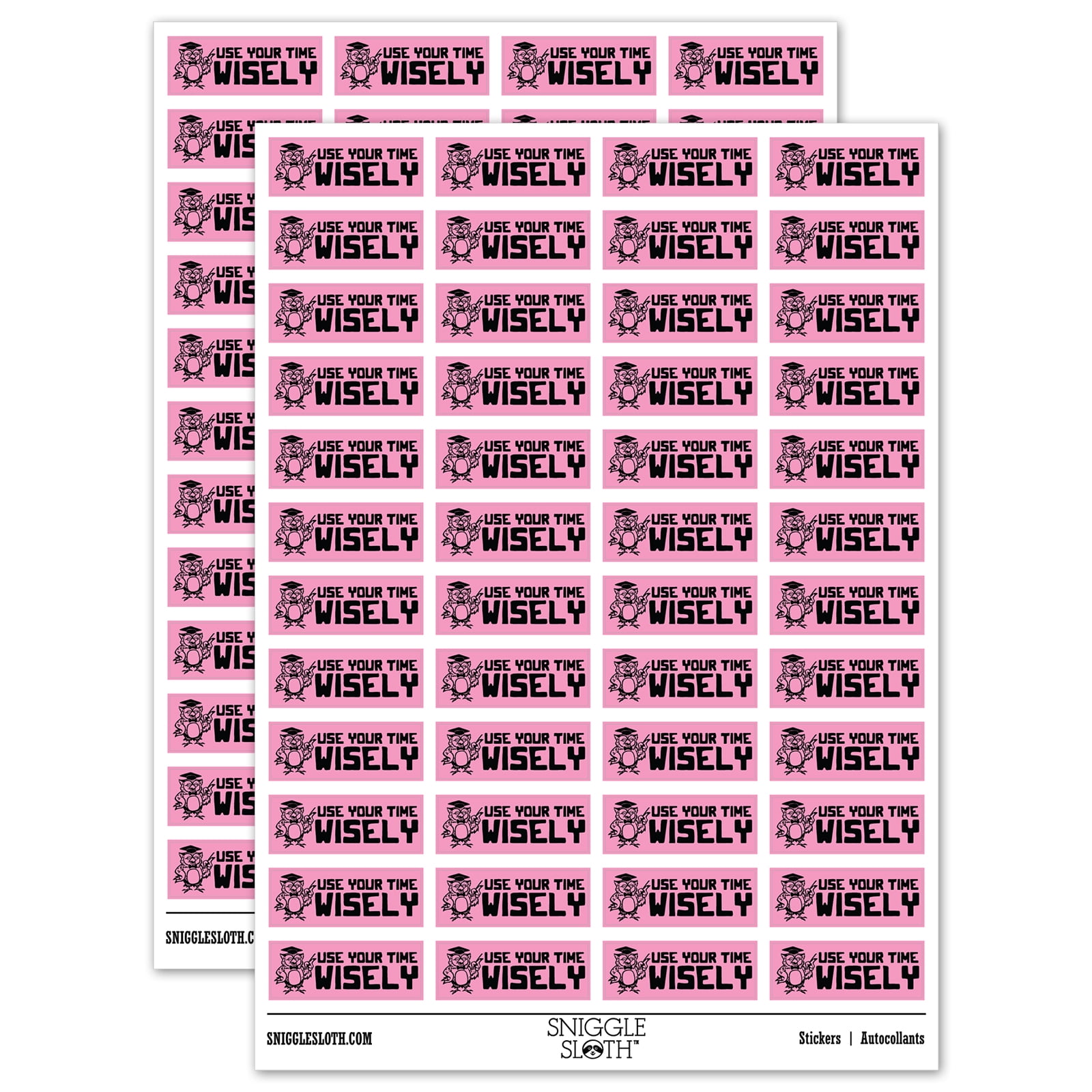 Use Your Time Wisely Owl Teacher Student School Sticker Set - Light ...