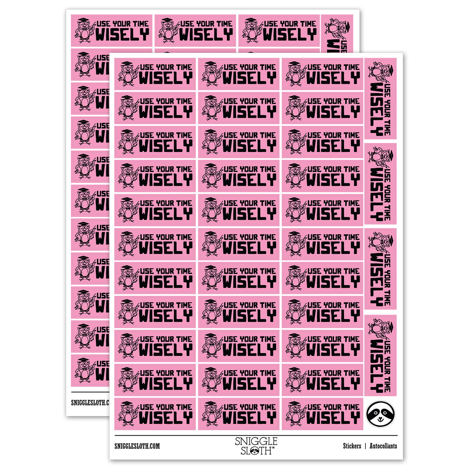 Use Your Time Wisely Owl Teacher Student School Sticker Set - Light ...