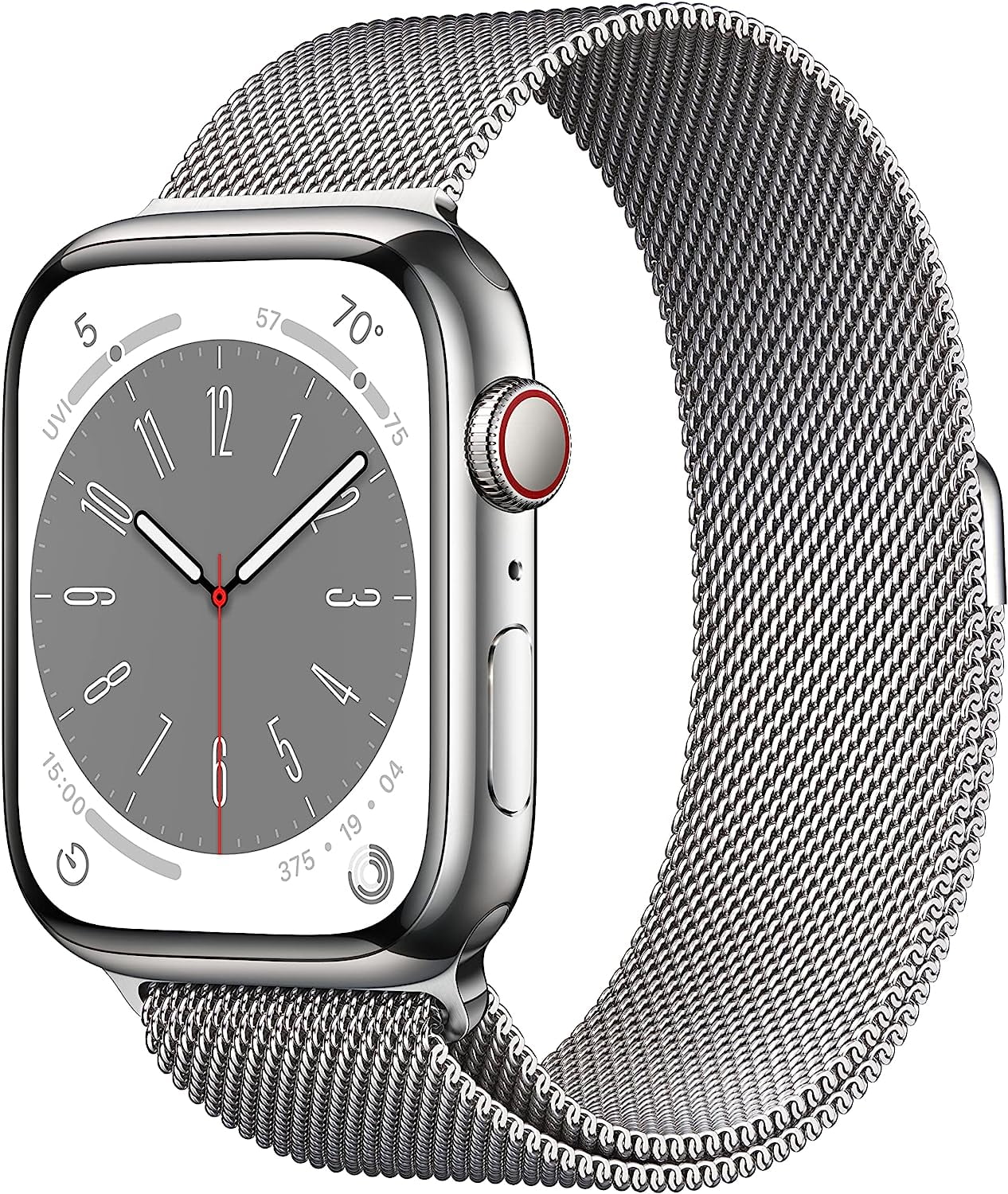 Restored Apple Watch Series 8 (GPS, 45mm) - Silver Stainless Steel Case ...