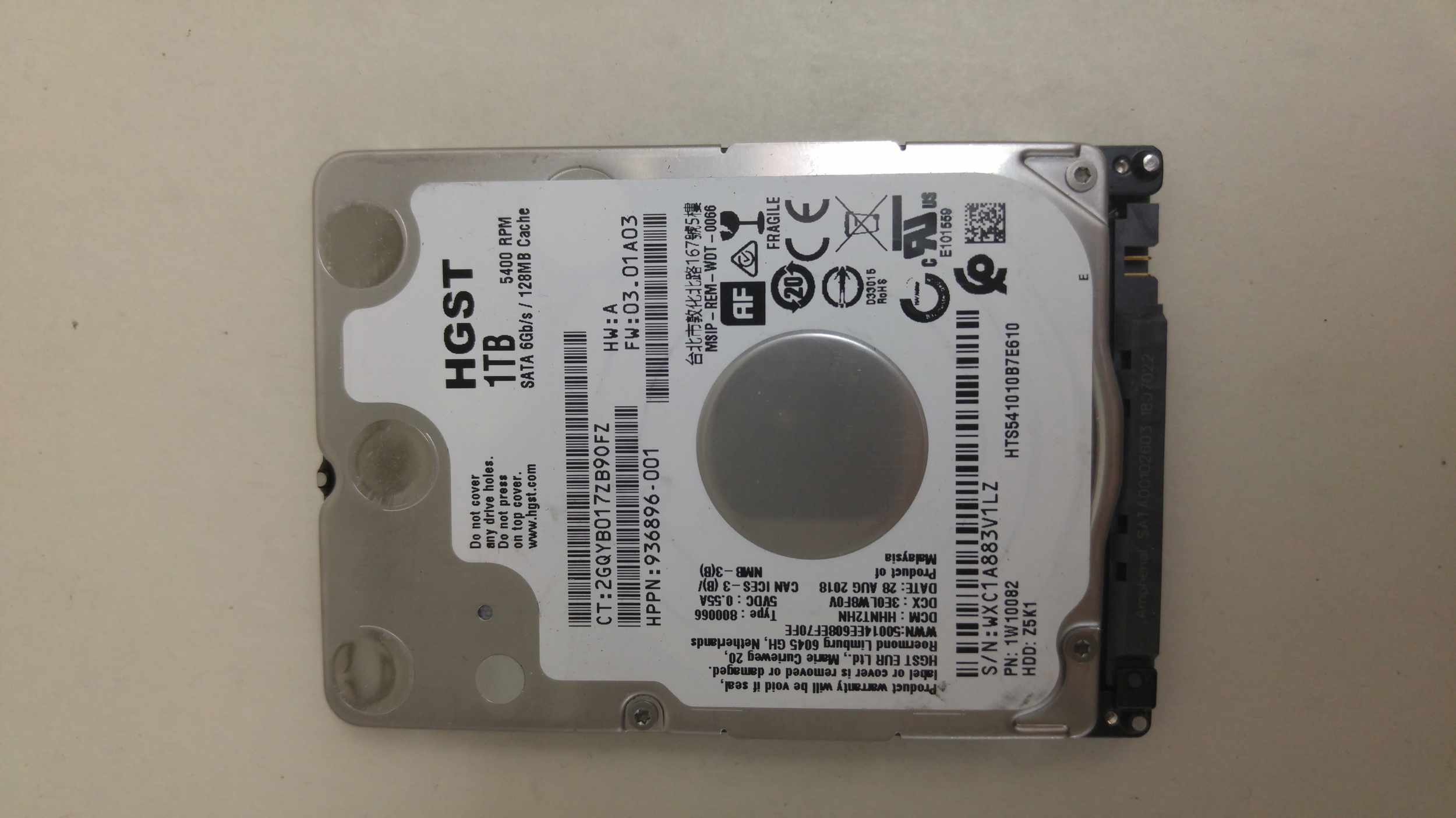 Pre-Owned HGST HTS541010B7E610 TravelStar Z5K1 1TB 2.5" SATA III Laptop ...