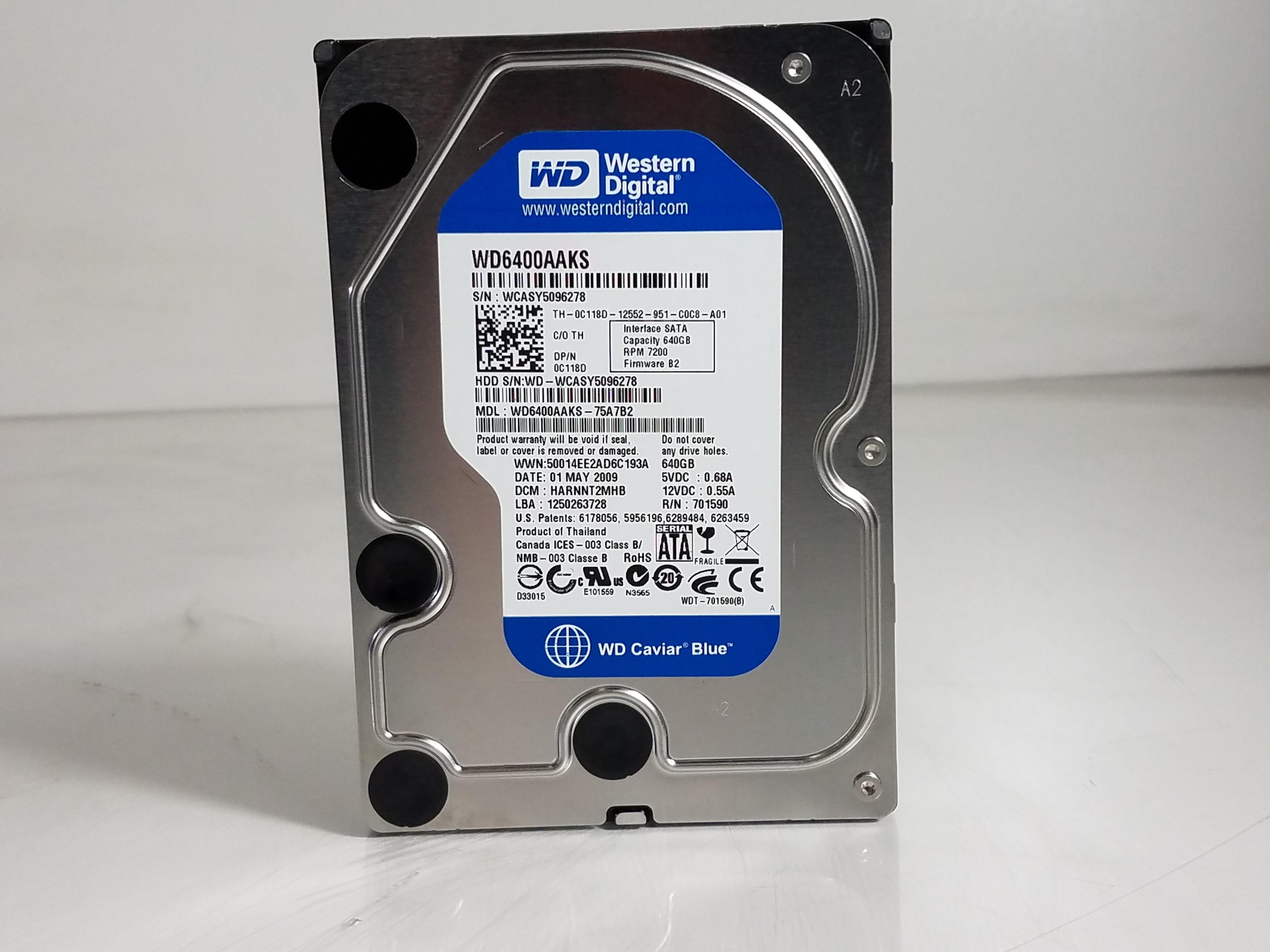 Used Western Digital WD Blue WD6400AAKS 640 GB SATA II 3.5 in Desktop ...