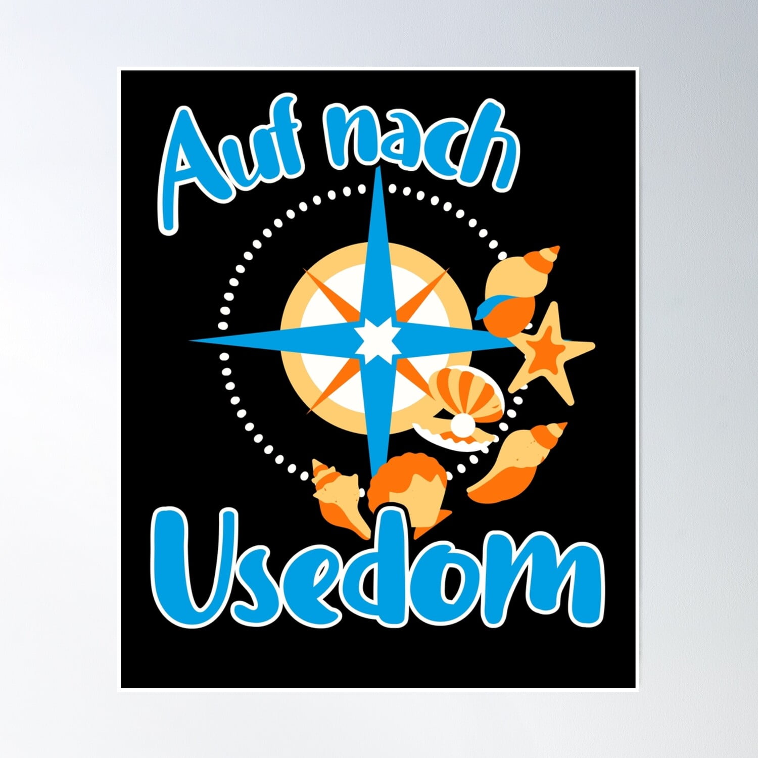 Usedom Baltic Sea Island Vacation With Shells On The Beach Poster Wall ...