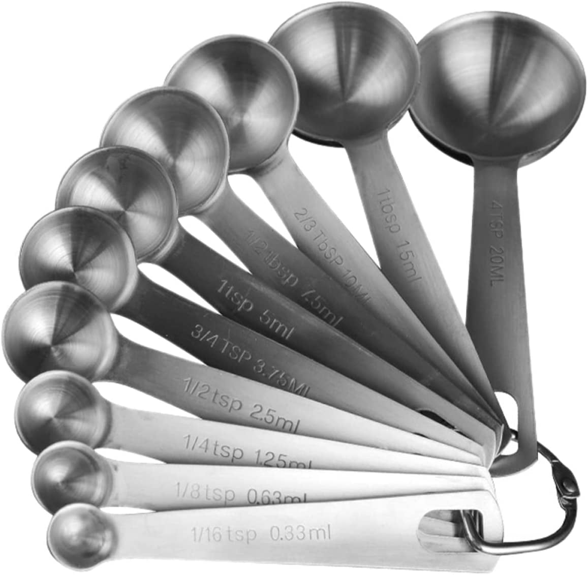 Useful 1 Set 10 Pcs Stainless Steel Measuring Spoons Baking Measuring ...