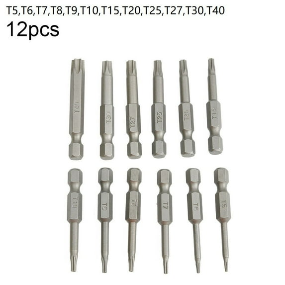 Useful 12Pcs 50mm 1/4 inch Hex Torx Head Screw Driver Bits Magnetic Set ...