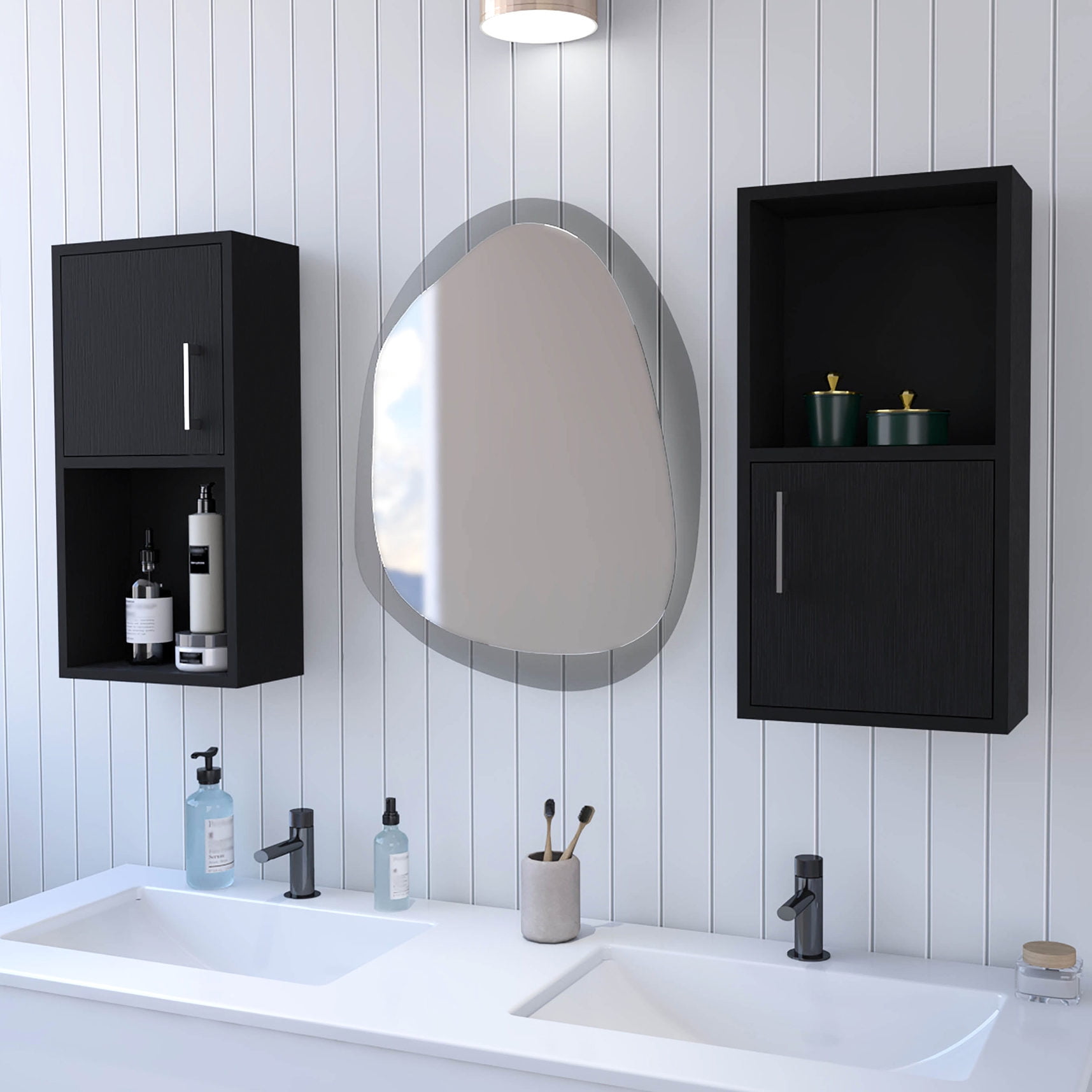 Useful Bathroom Storage - Compact Cabinets with Open Shelving - Walmart.com
