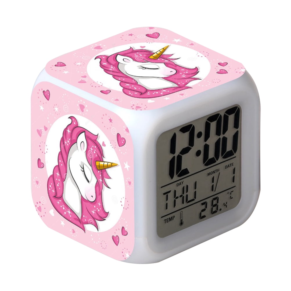 Useful Digital Clock LED Unicorn Pattern Alarm Clock Electronic Alarm ...