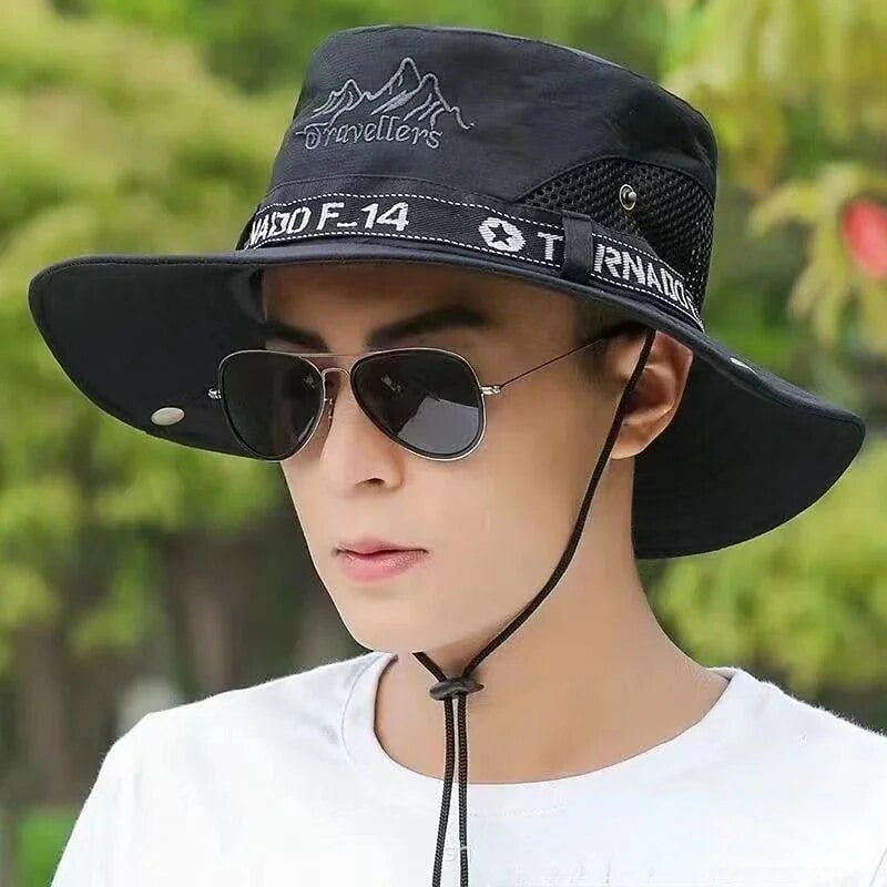 Useful Man's Sun Hats Wide Brim Hat Sun Protection Sun Hats Fishing ...