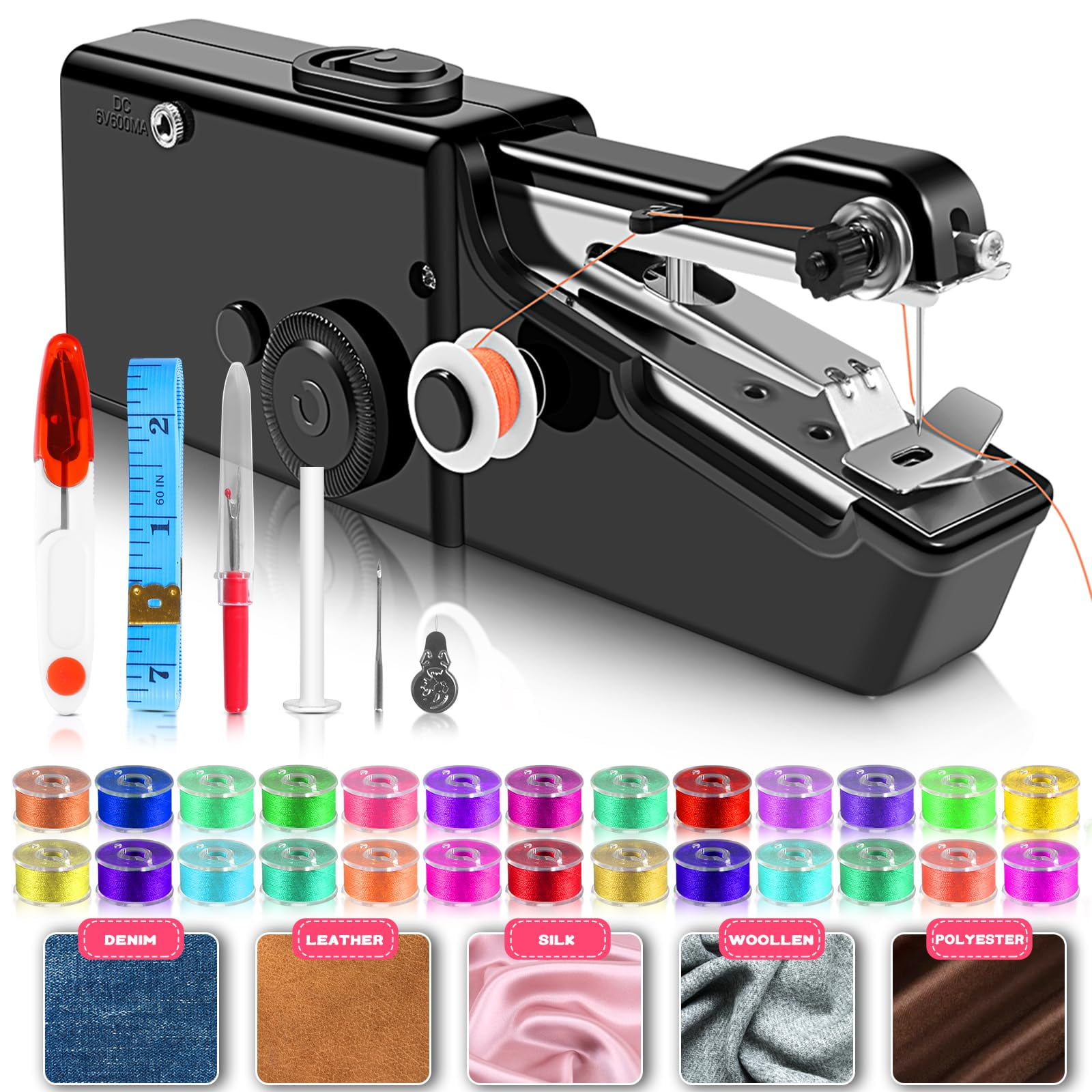 User-Friendly Cordless Handheld Sewing Machine for Beginners, Mini ...