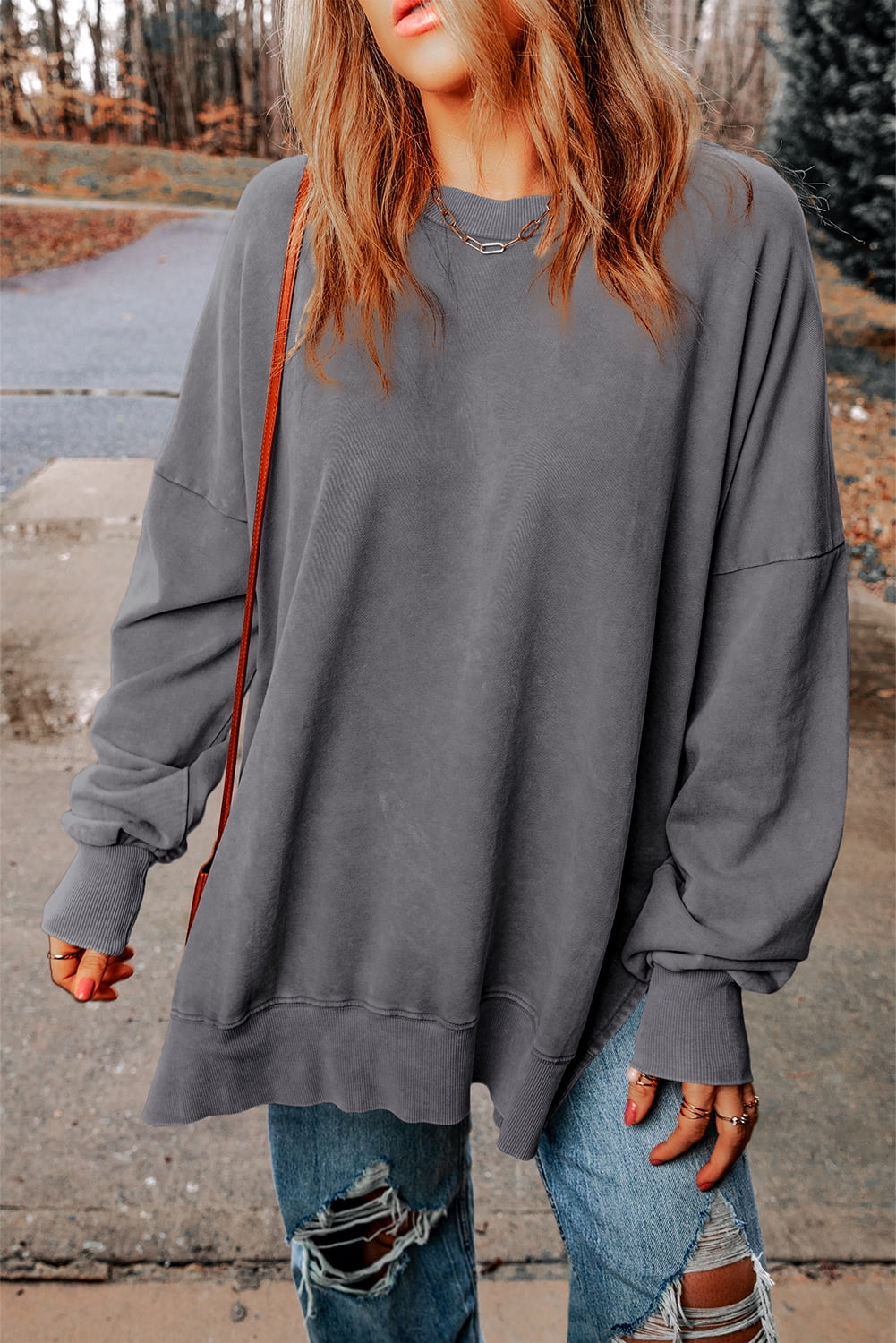 Ushdele Cozy Oversized Knit Top – Comfy All-Day Fashion! - Walmart.com