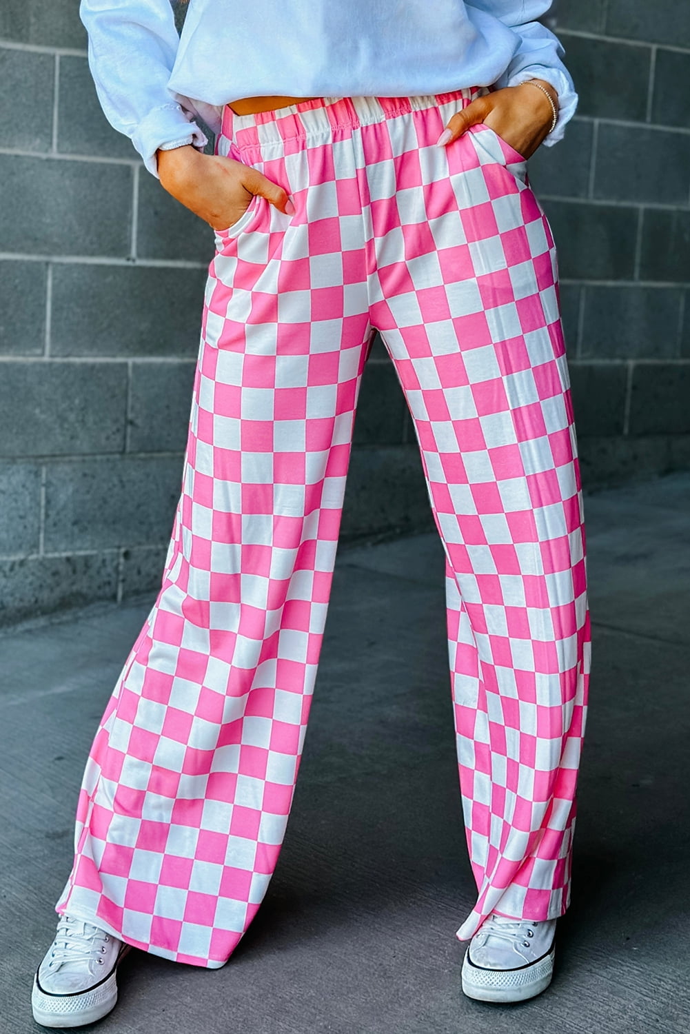 Ushdele Retro Plaid Pants: High Waist, Wide Leg, Chic Fit - Walmart.com
