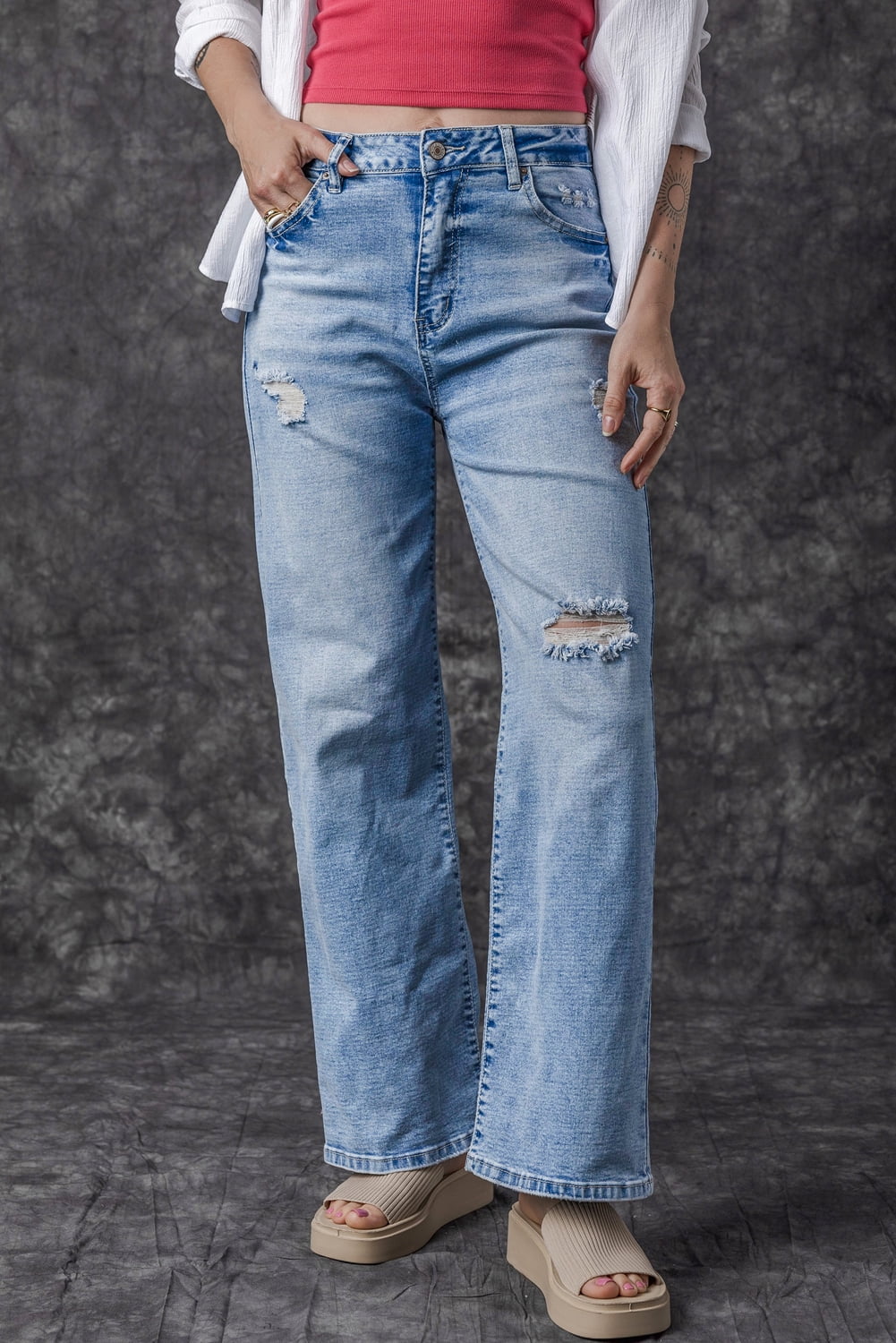Ushdele Trendy Light Blue High Rise Jeans - Perfect Fit for Every Body ...