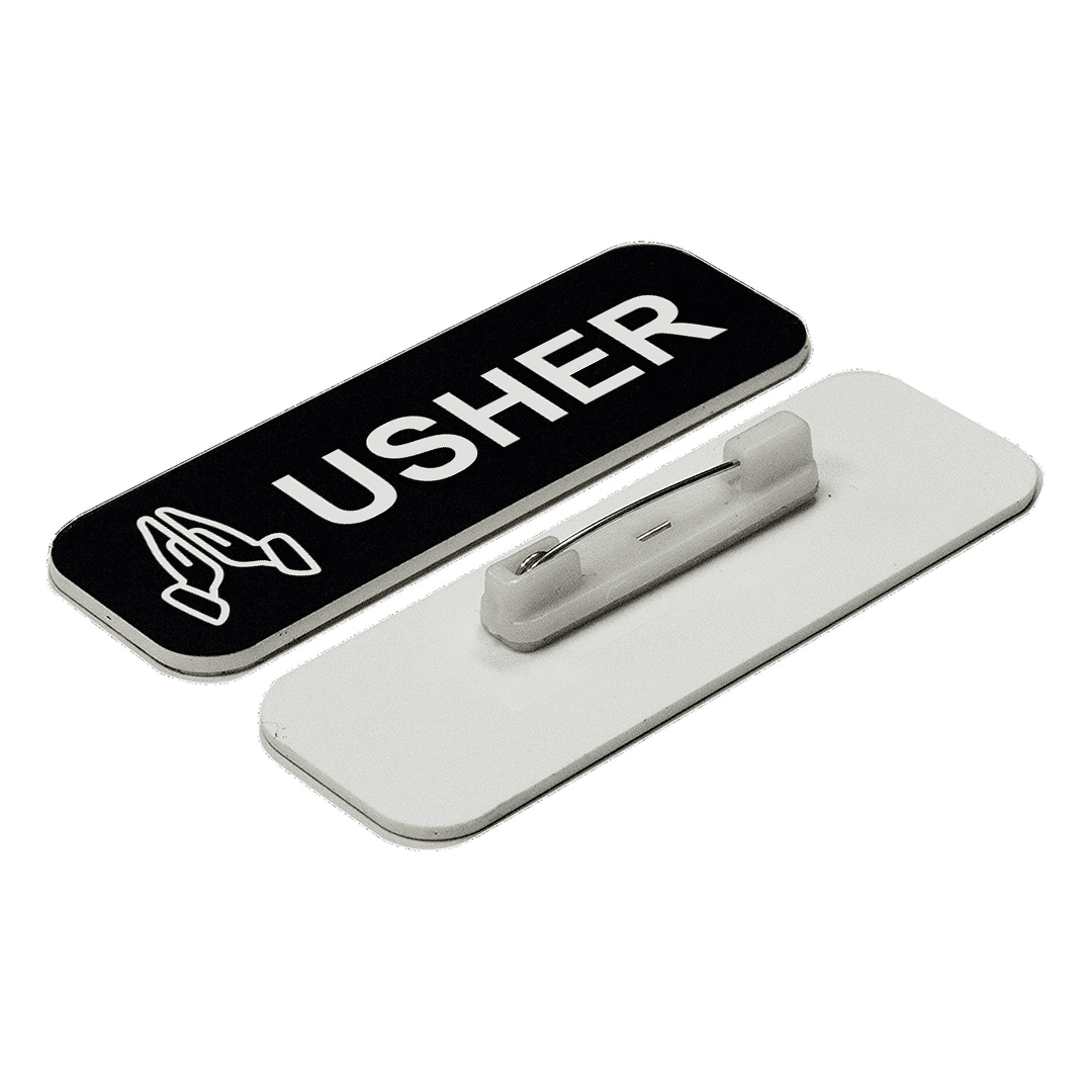 Usher 1 x 3" Name Tag/Badge, Black, Praying Hands (3 Pack) - Walmart.com