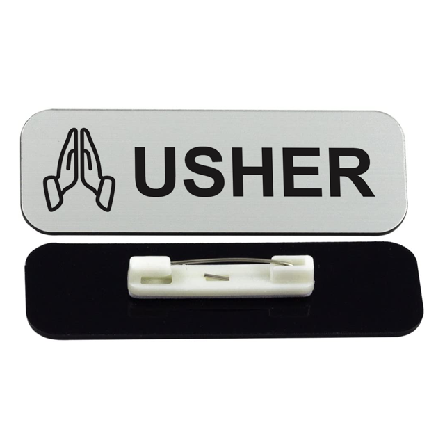 Usher 1 x 3" Name Tag/Badge, Silver, Praying Hands (3 Pack) - Walmart.com