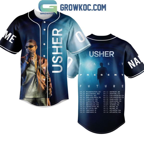 Usher 2024 Pas Present Future Tour Personalized Baseball Jersey ...