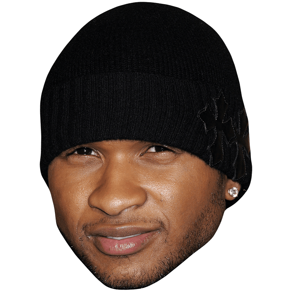 Usher (Beanie) Celebrity Mask, Flat Card Face, Fancy Dress Mask ...