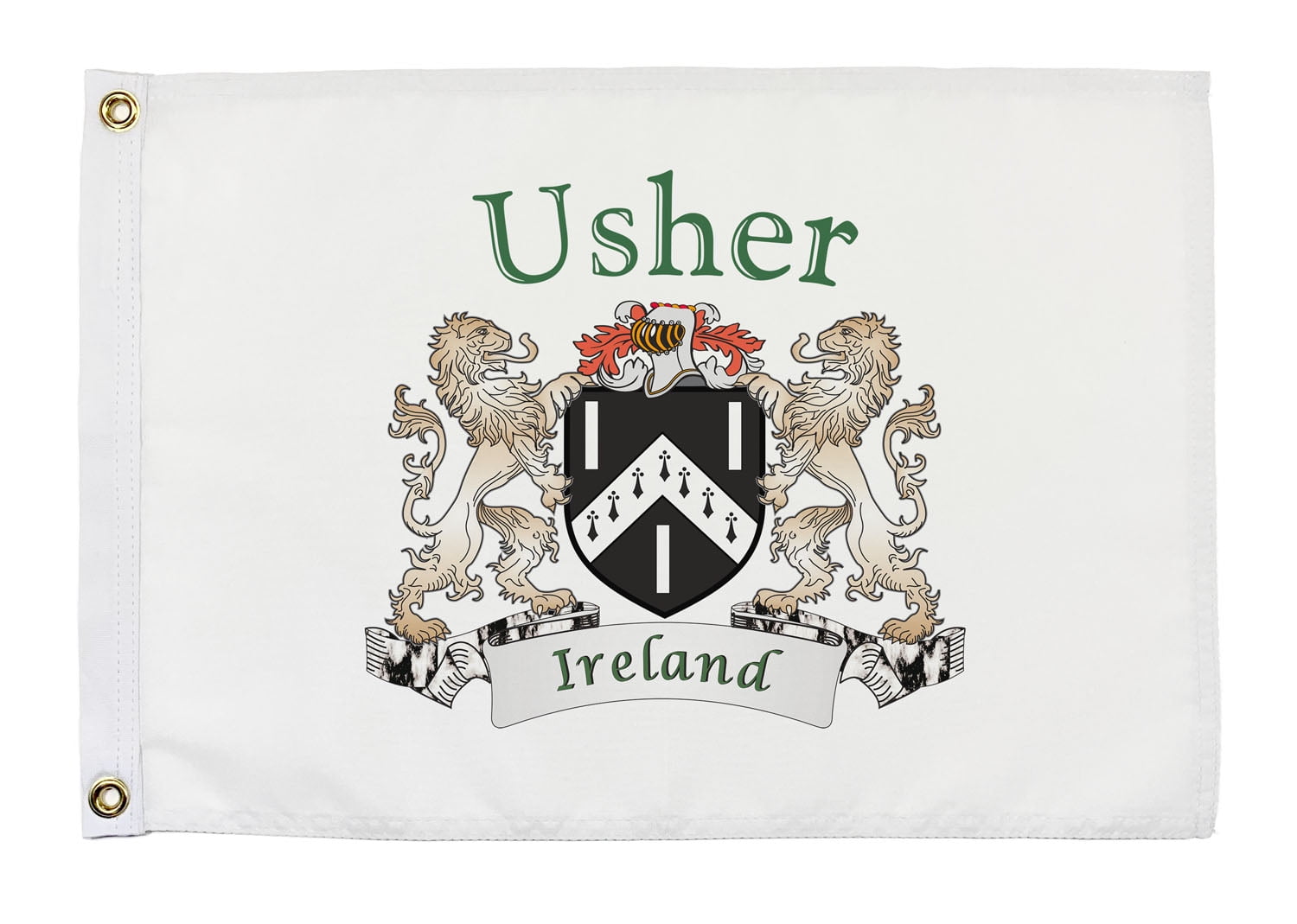 Usher Irish Coat of Arms Small White Flag - 16"x10.5" inches - Walmart.com