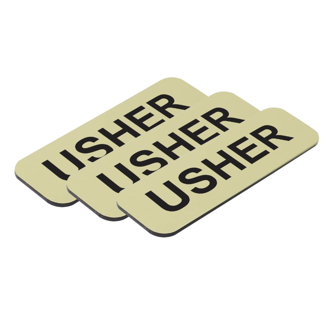 Usher Name Tag - Pack of 3 (Brushed Gold) - Walmart.com