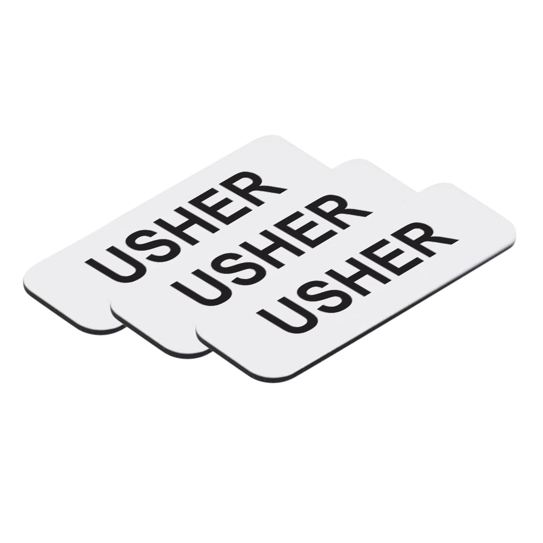 Usher Name Tag - Pack of 3 (White) - Walmart.com