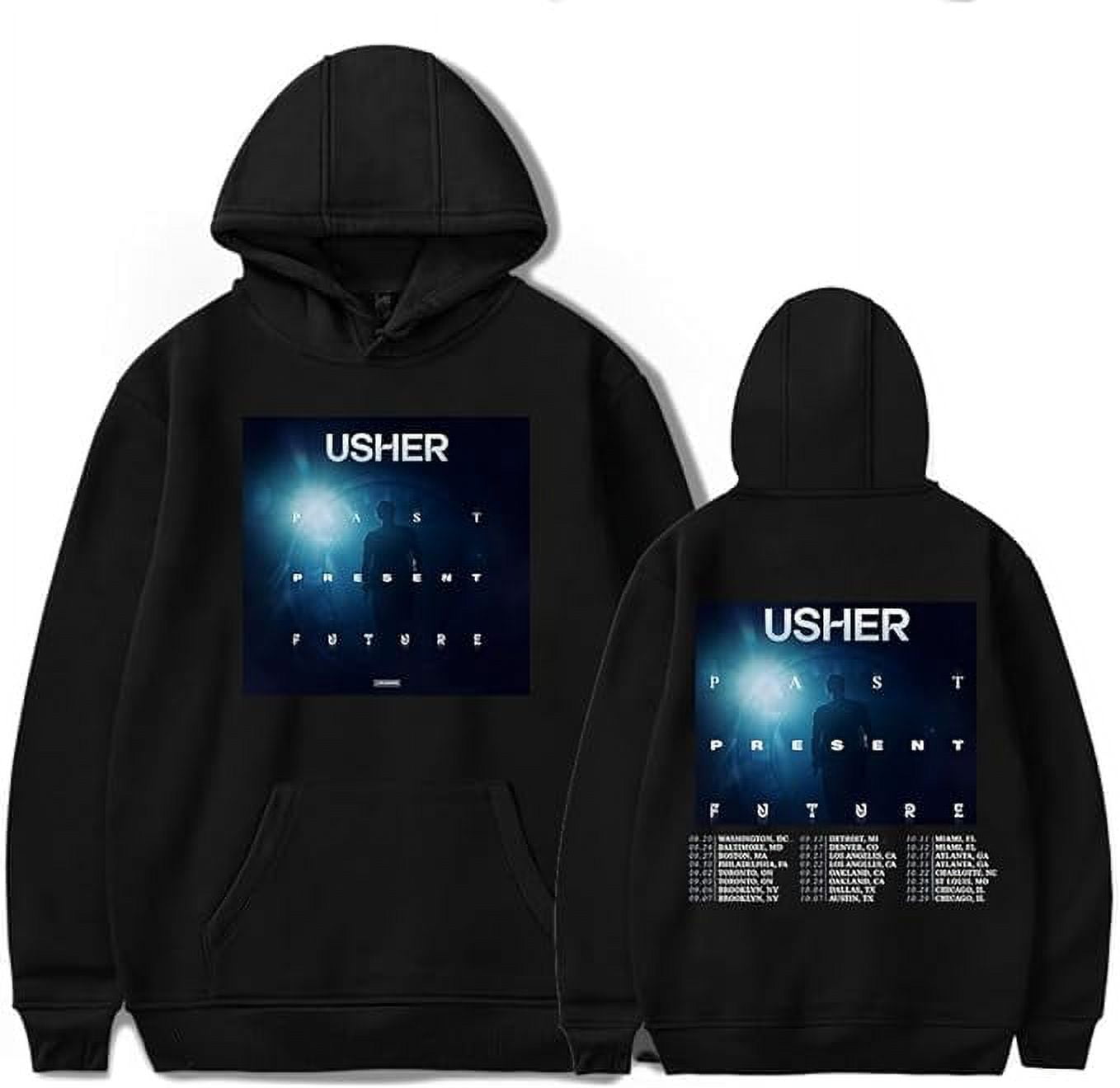 Usher PAST PRESENT FUTURE Hoodies Rapper Merch For Men/Women Unisex Long Sleeve Sweatshirt ...
