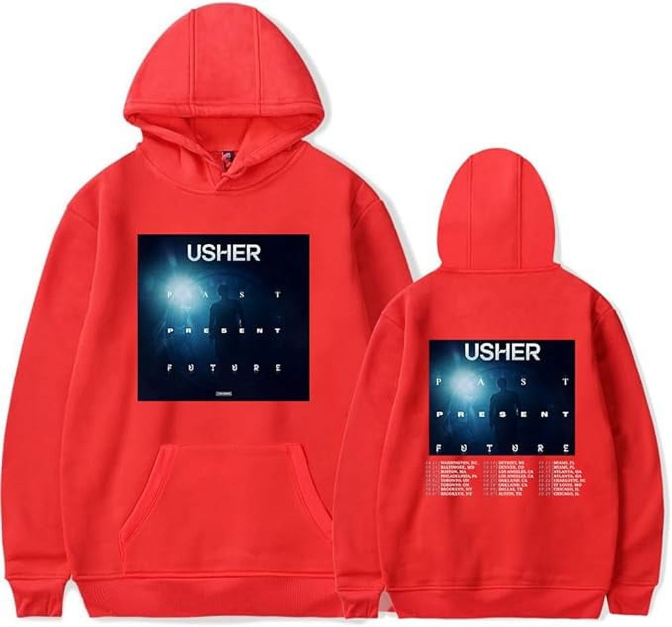 Usher PAST PRESENT FUTURE Hoodies Rapper Merch For Men/Women Unisex Long Sleeve Sweatshirt ...
