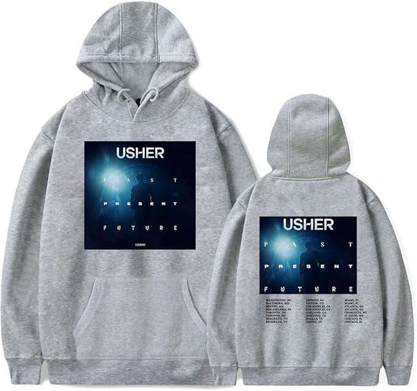 Usher PAST PRESENT FUTURE Hoodies Rapper Merch For Men/Women Unisex Long Sleeve Sweatshirt ...