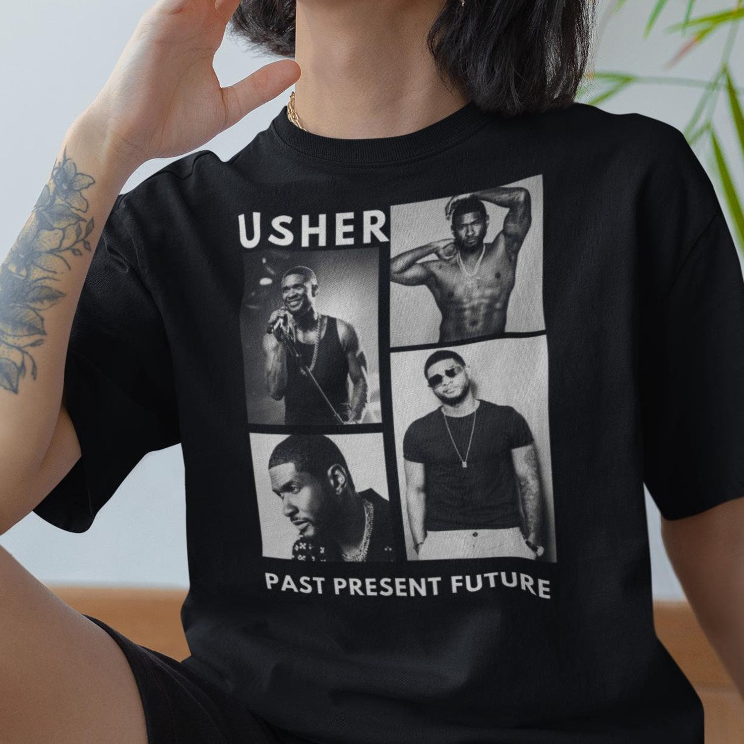 Usher Shirt, Usher 2024 Tour Usher Past Present Future World Tour Usher ...