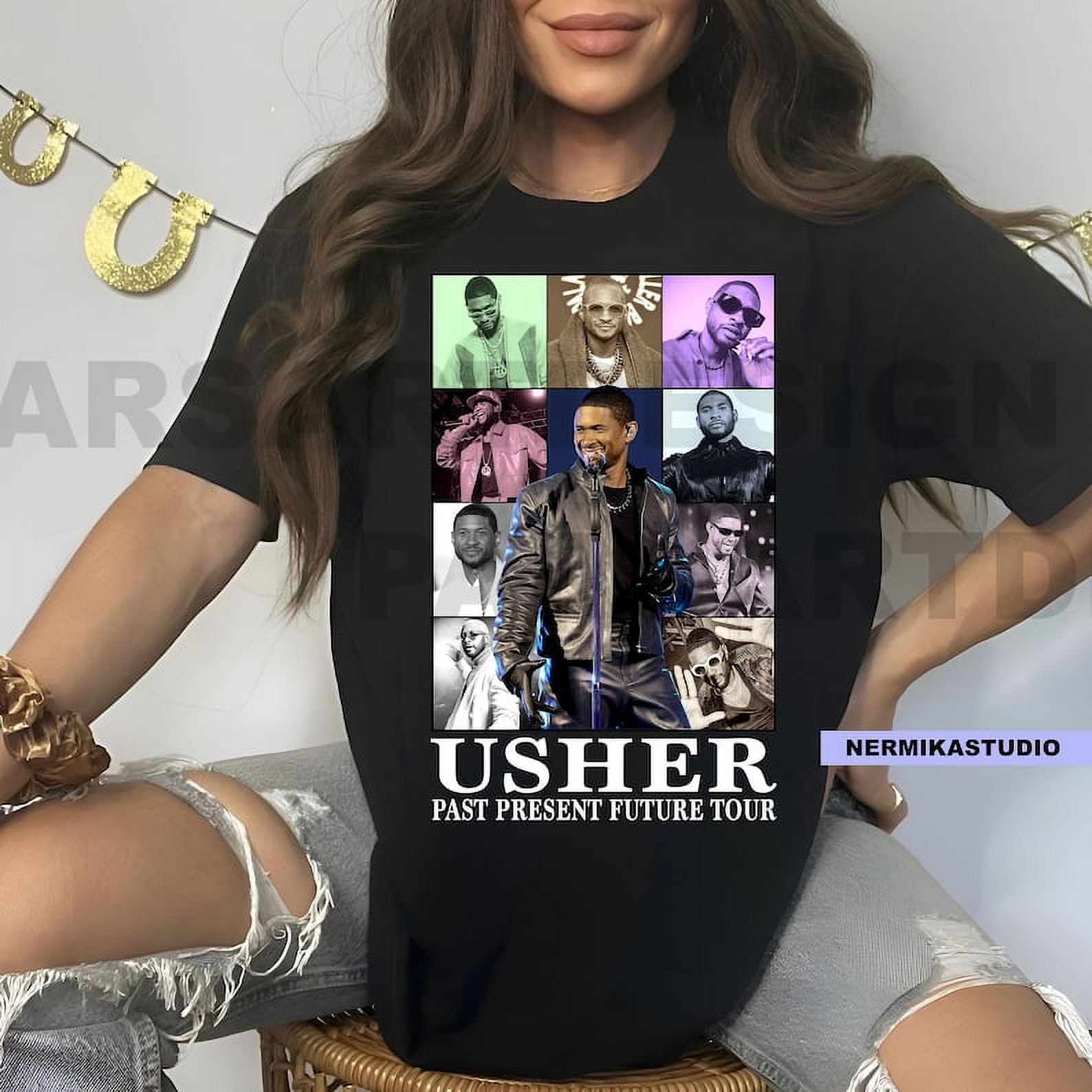 Usher World Tour T-Shirt Past Present Future Concert Merchandise Fan ...