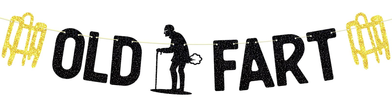Ushinemi Funny BirthdayEGSC Decorations Glitter Old Fart Banner ...