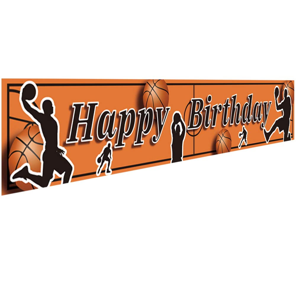 Ushinemi Happy Birthday Banner Basketball Party Decorations Supplies ...