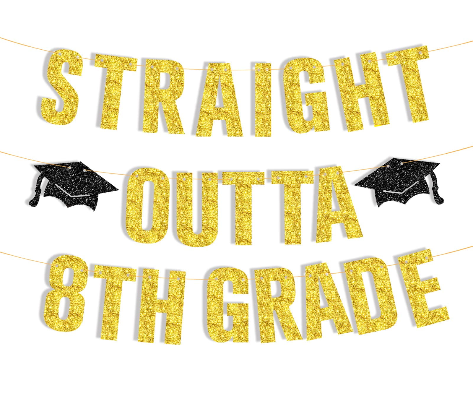 Ushinemi Straight Outta 8th Grade Decorations, 2024 Eighth Grade ...