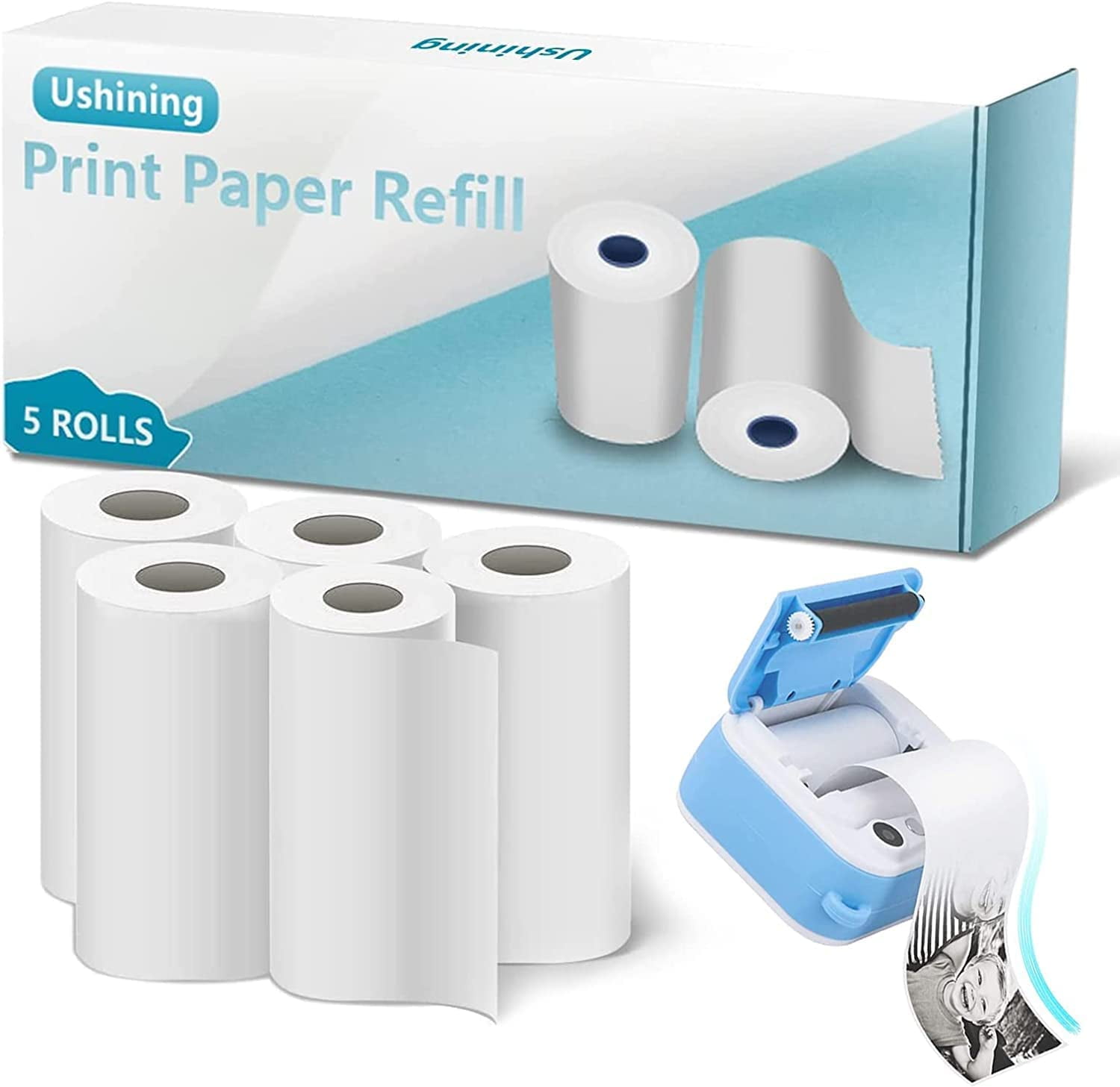 Ushining 5 Roll Printable Instant Printer Thermal Paper for Kid's ...