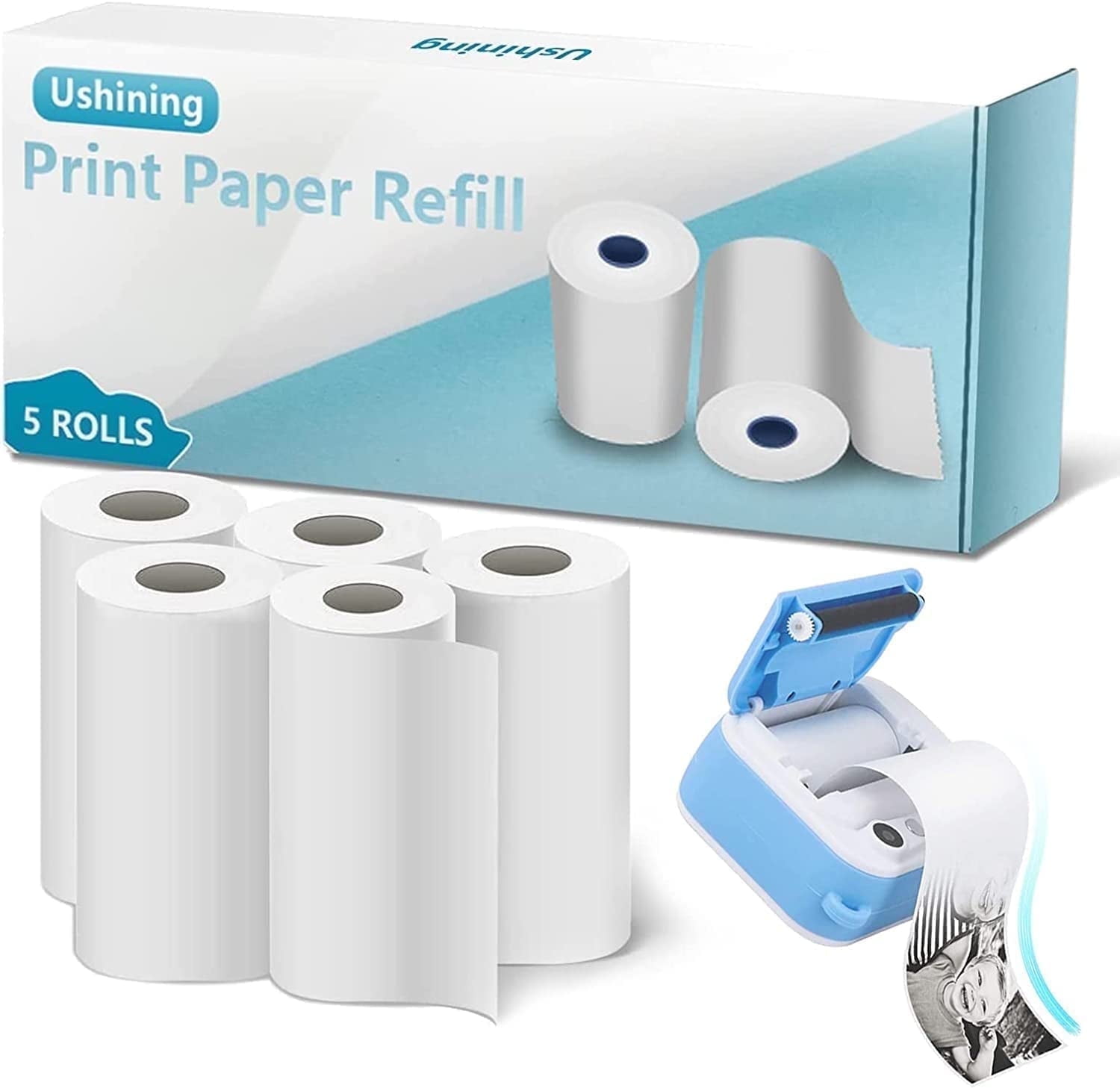 Ushining Matte Thermal Photo Paper for Children's Camera, 5 Rolls ...