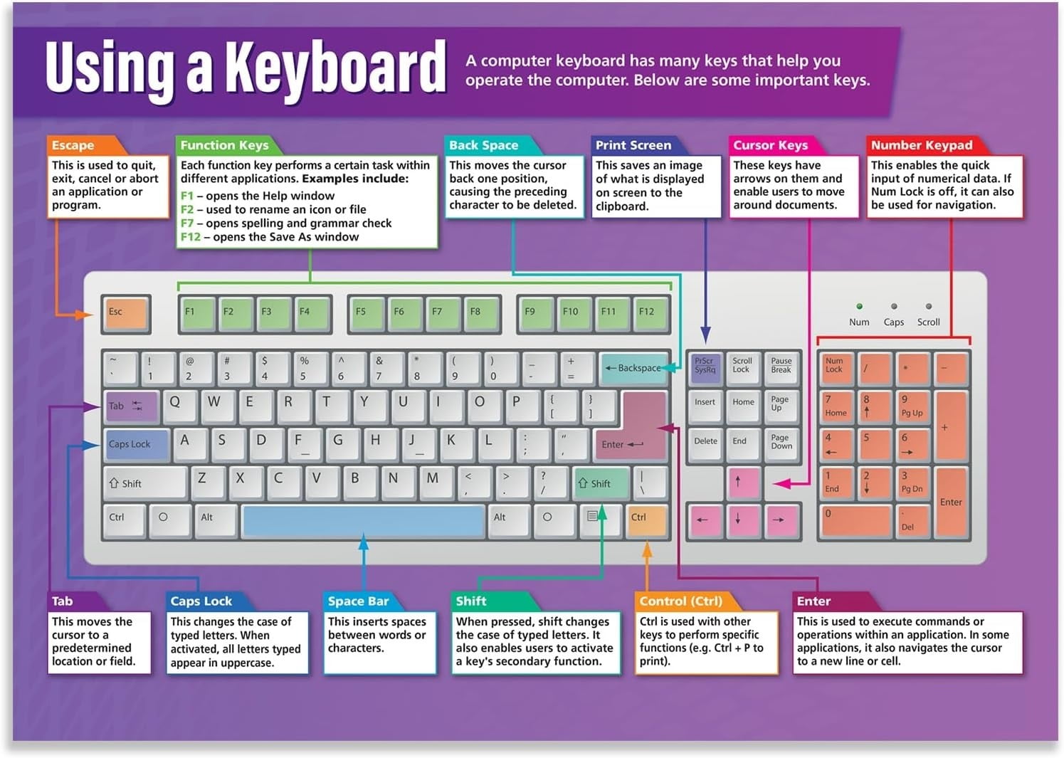 Using a Keyboard Classroom Poster Technology and Computing Class ...