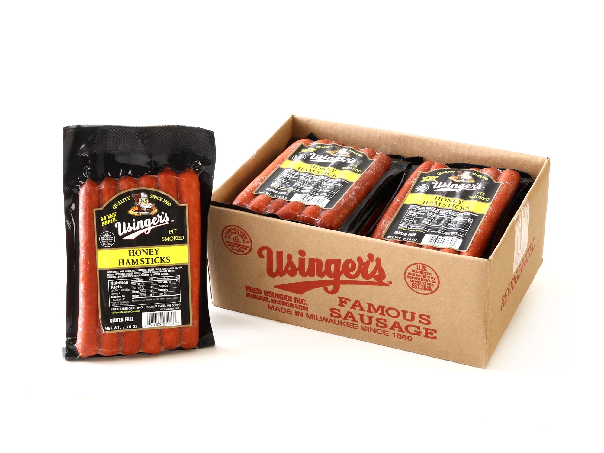 Usinger's Famous Pit Smoked Honey Ham Snack Sticks (12-Pack) | 6 Sticks ...