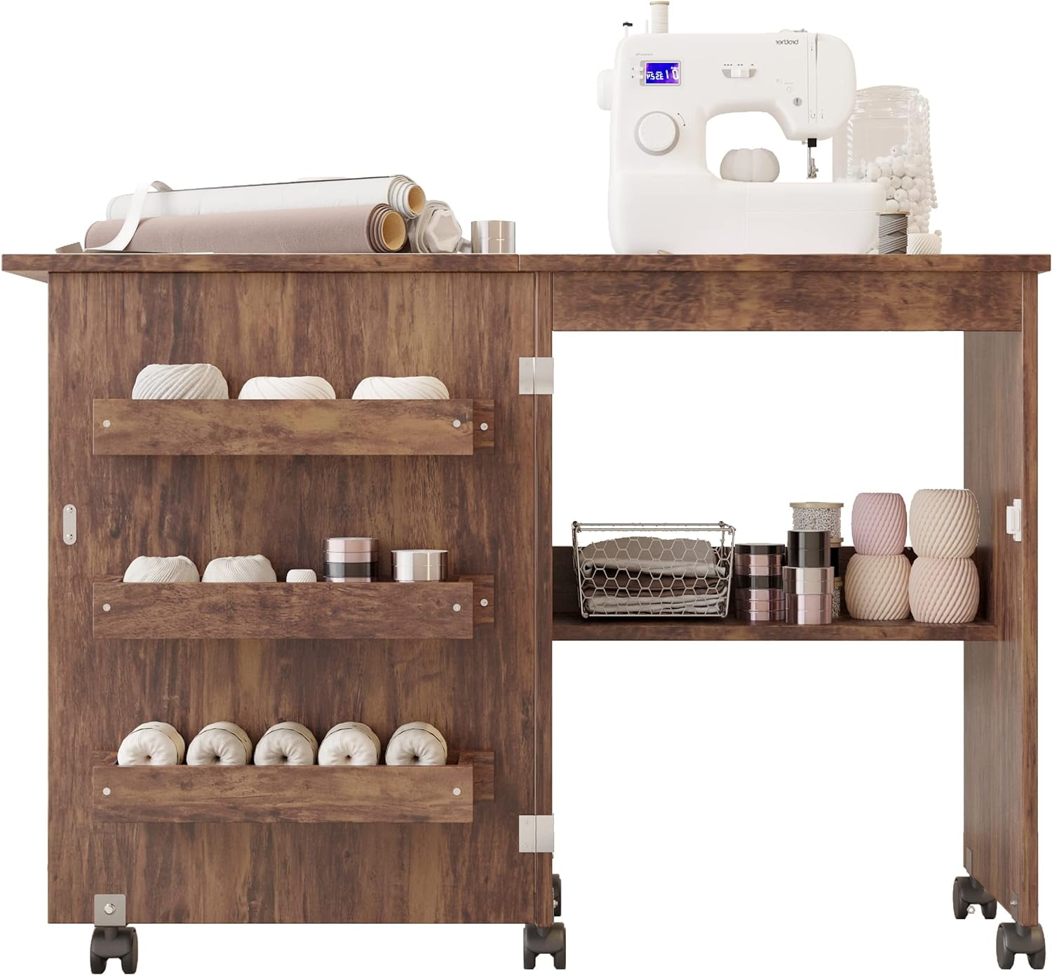 Usinso Folding Sewing Table Multifunctional Sewing Machine Cart Table ...