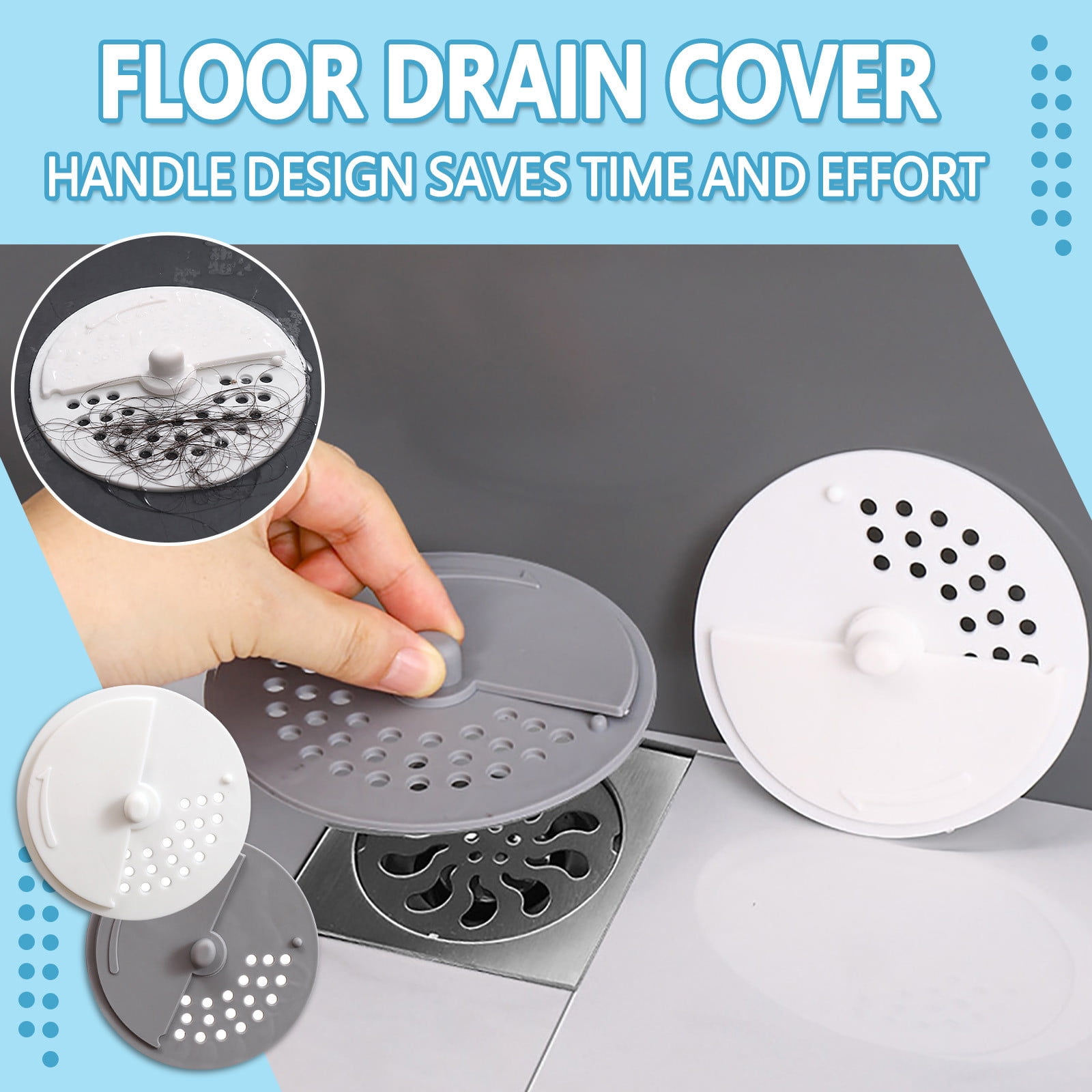 Usloyux 2Pcs Rotatable Deodorant Floor Filter, Portable Silicone Hair ...
