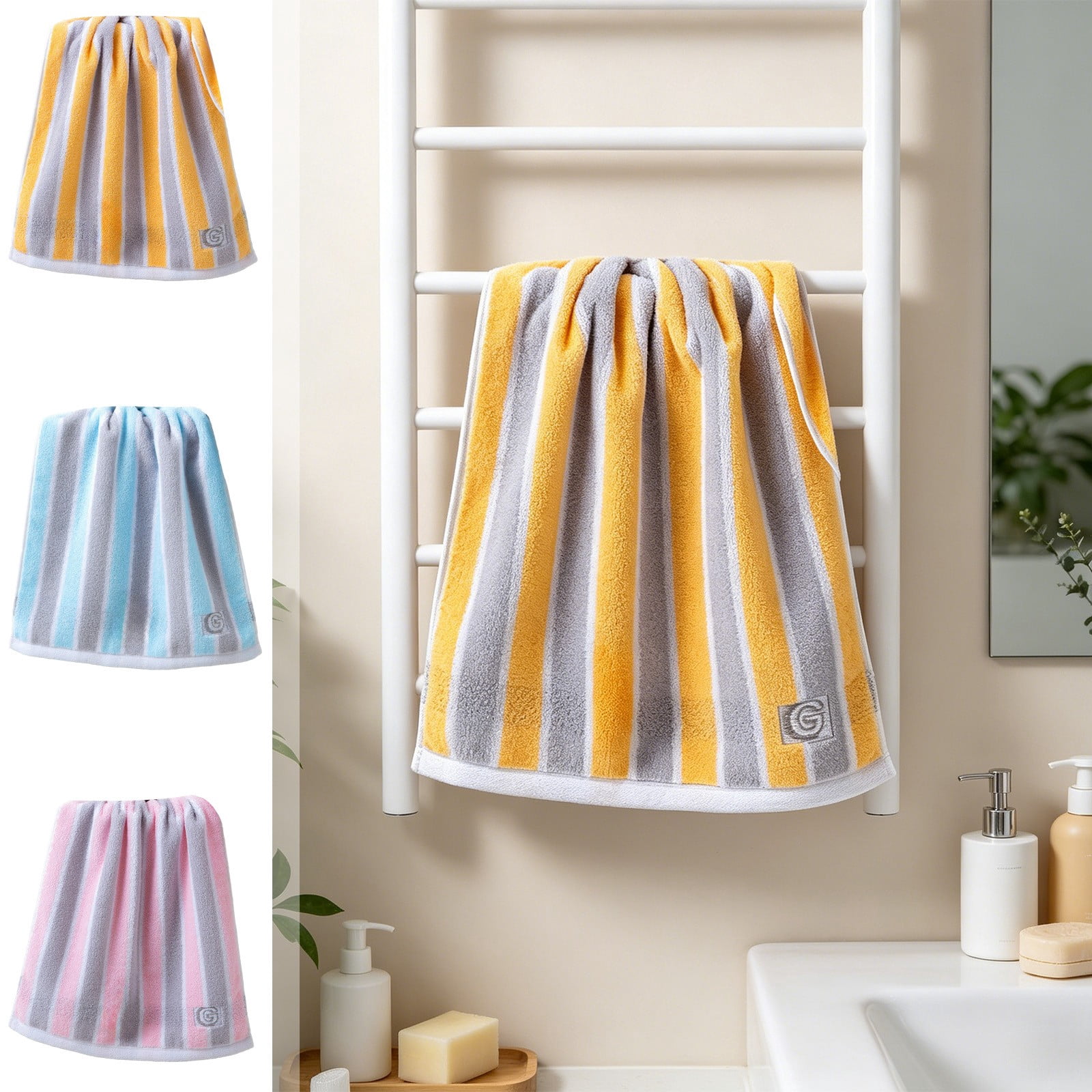 Usloyux 3Pcs Soft Thickened Absorbent Lint Free Face Towels, Gentle ...