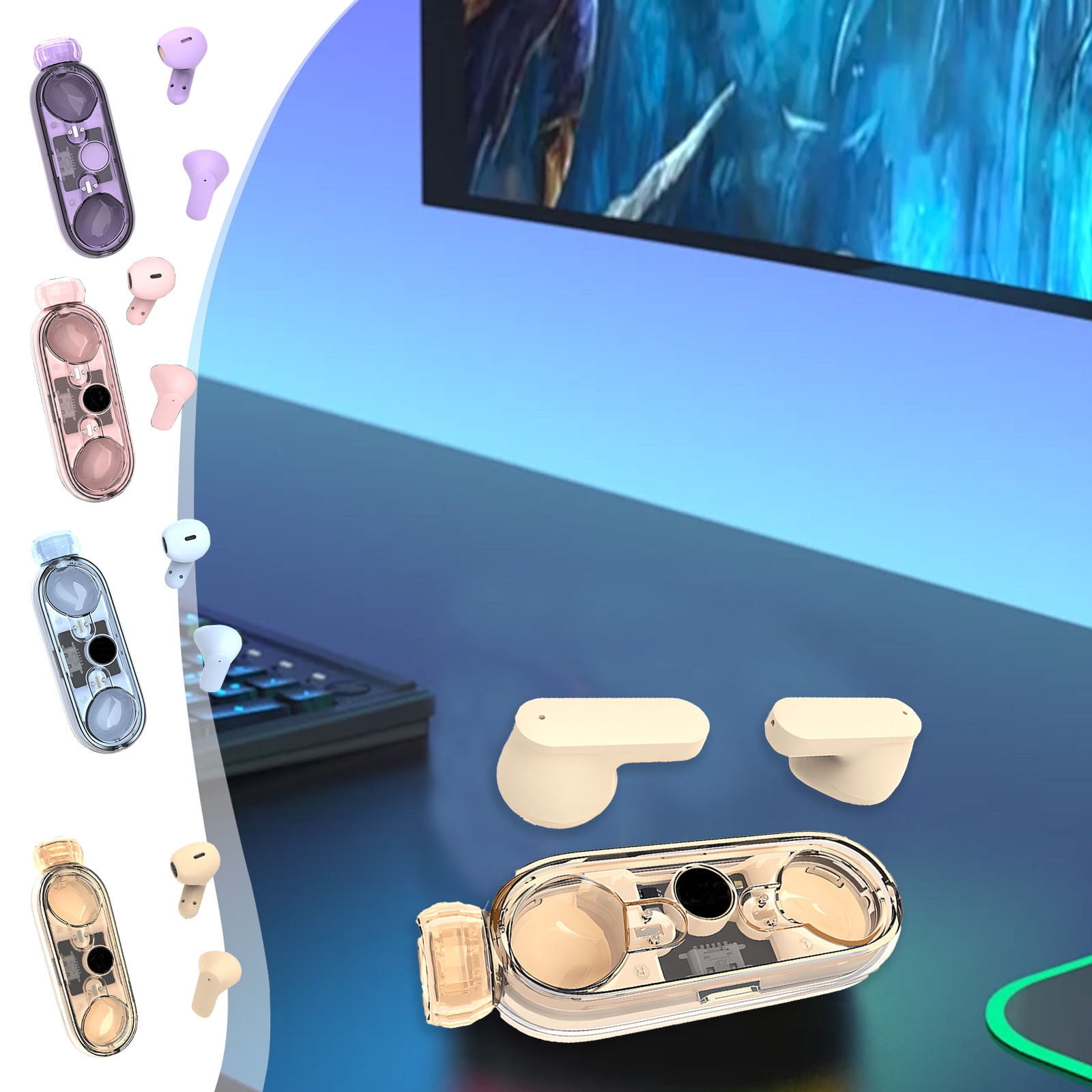 Usloyux under $5 4Pcs Knob In Ear Bluetooth Earphones, 5.3 Bluetooth ...