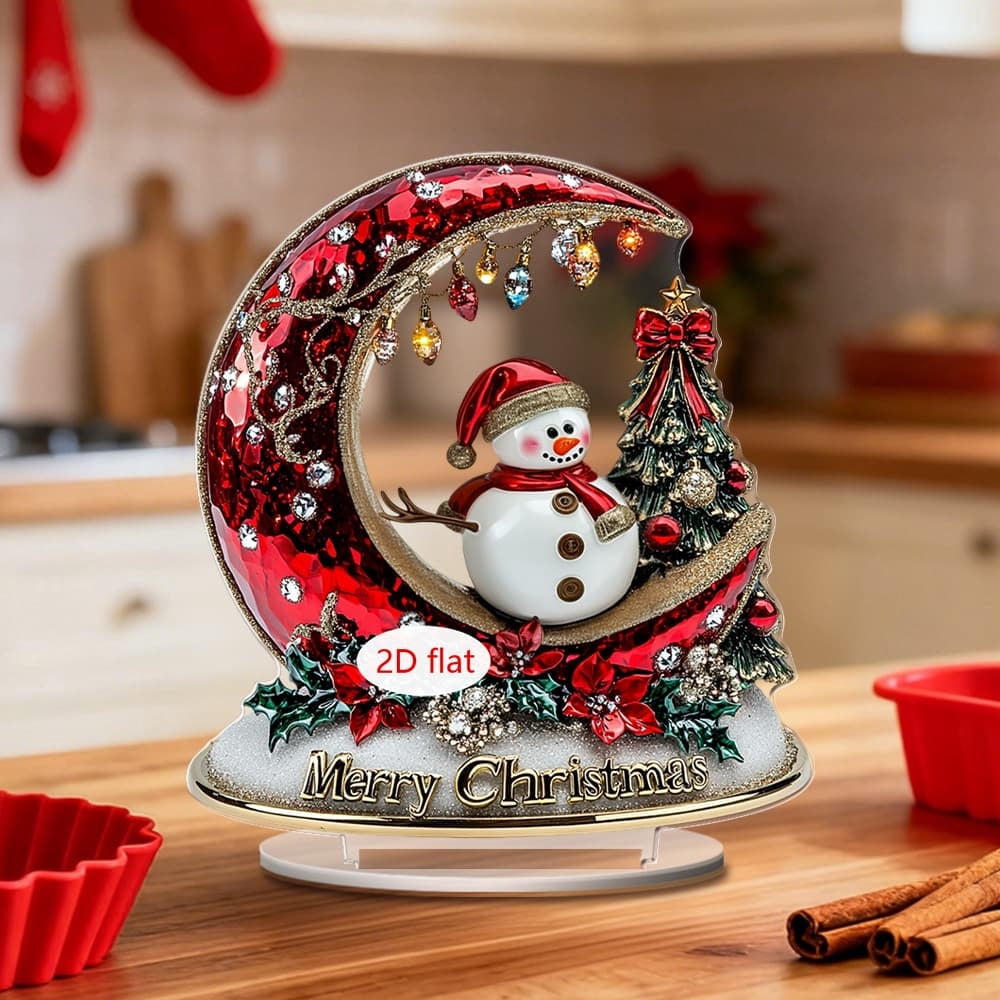 Usloyux Acrylic Christmas Standee, 2D Laser-Cut Desktop Decor, Modern ...