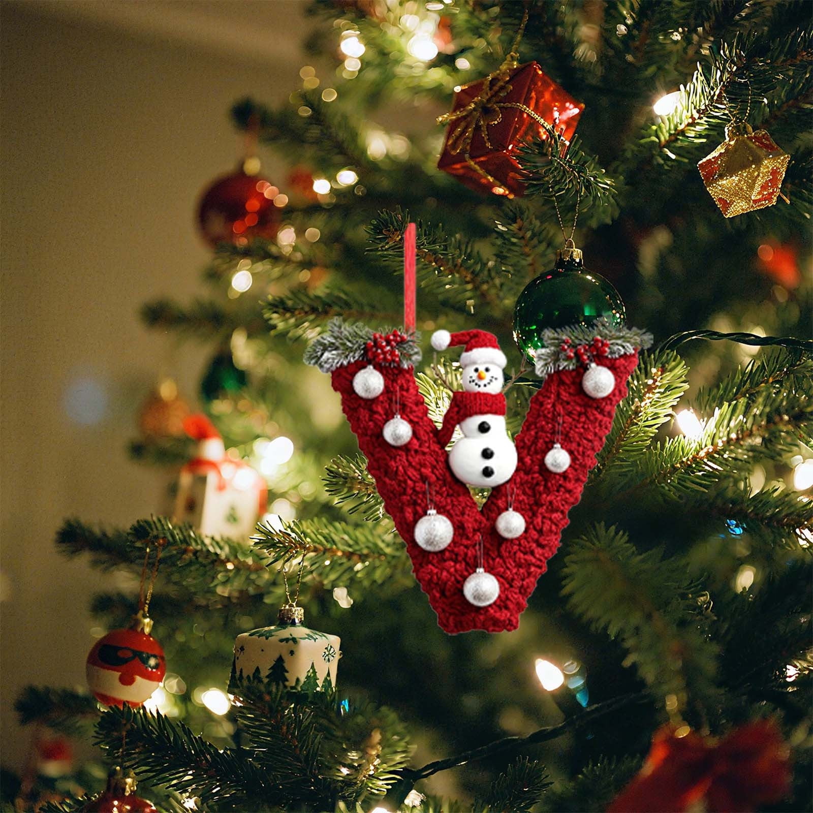 Usloyux Under $5 Alphabet Christmas Decor Set, 26 Piece Letter Ornament ...