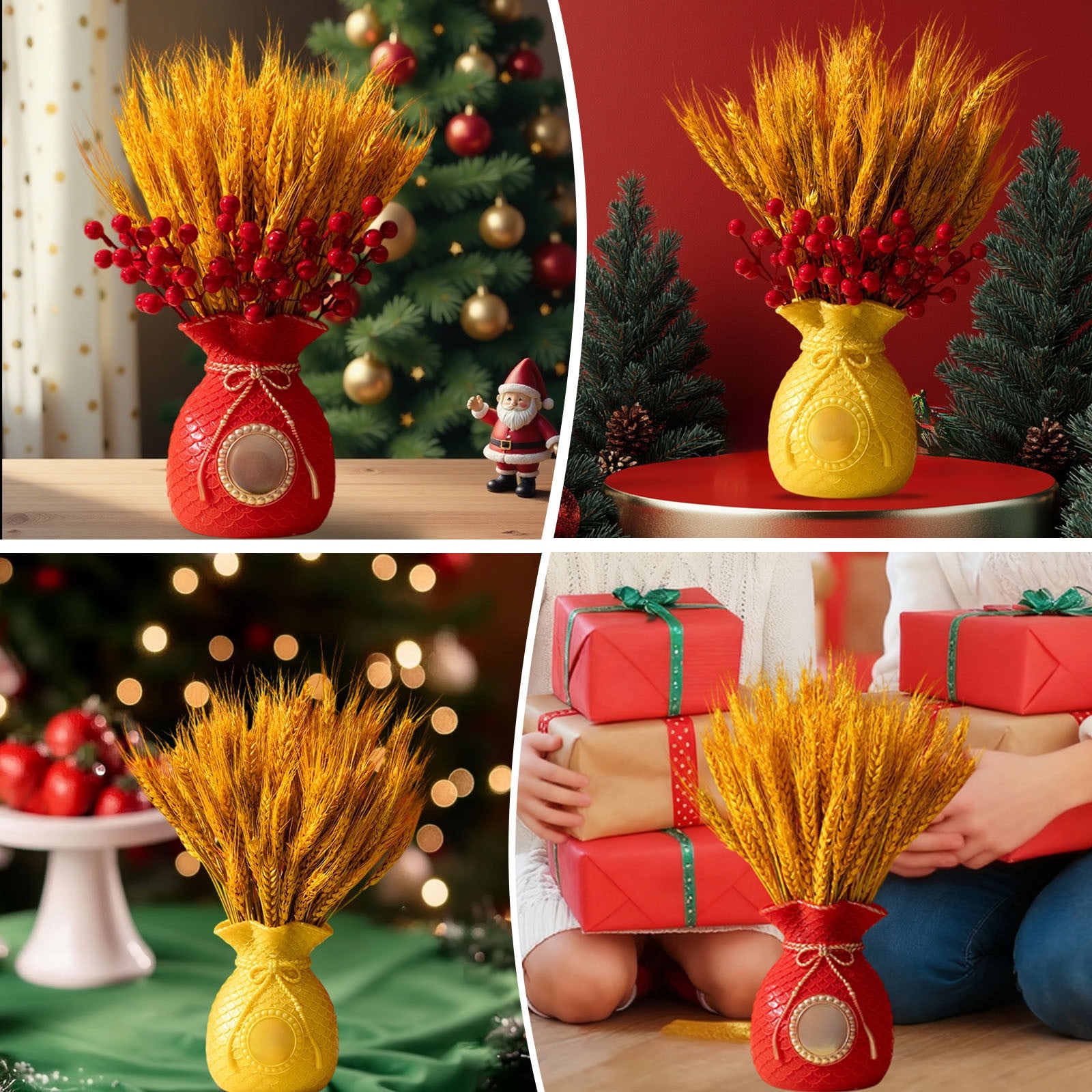 Usloyux Under $5 Artificial Berry and Barley Christmas Decor, Realistic ...