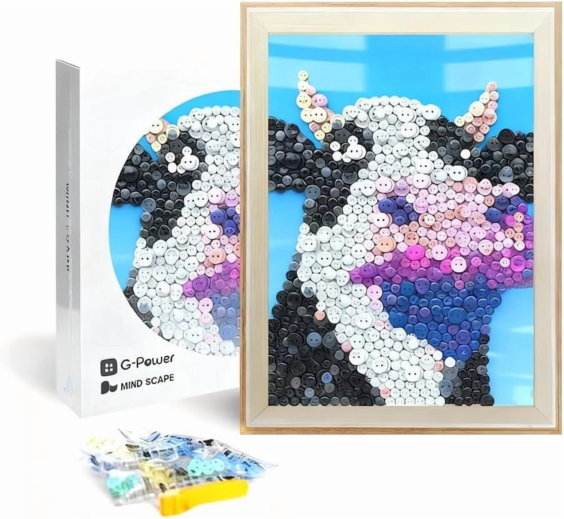 Usloyux Under $5 DIY Button Art Kit, Handmade Craft Painting Set with ...
