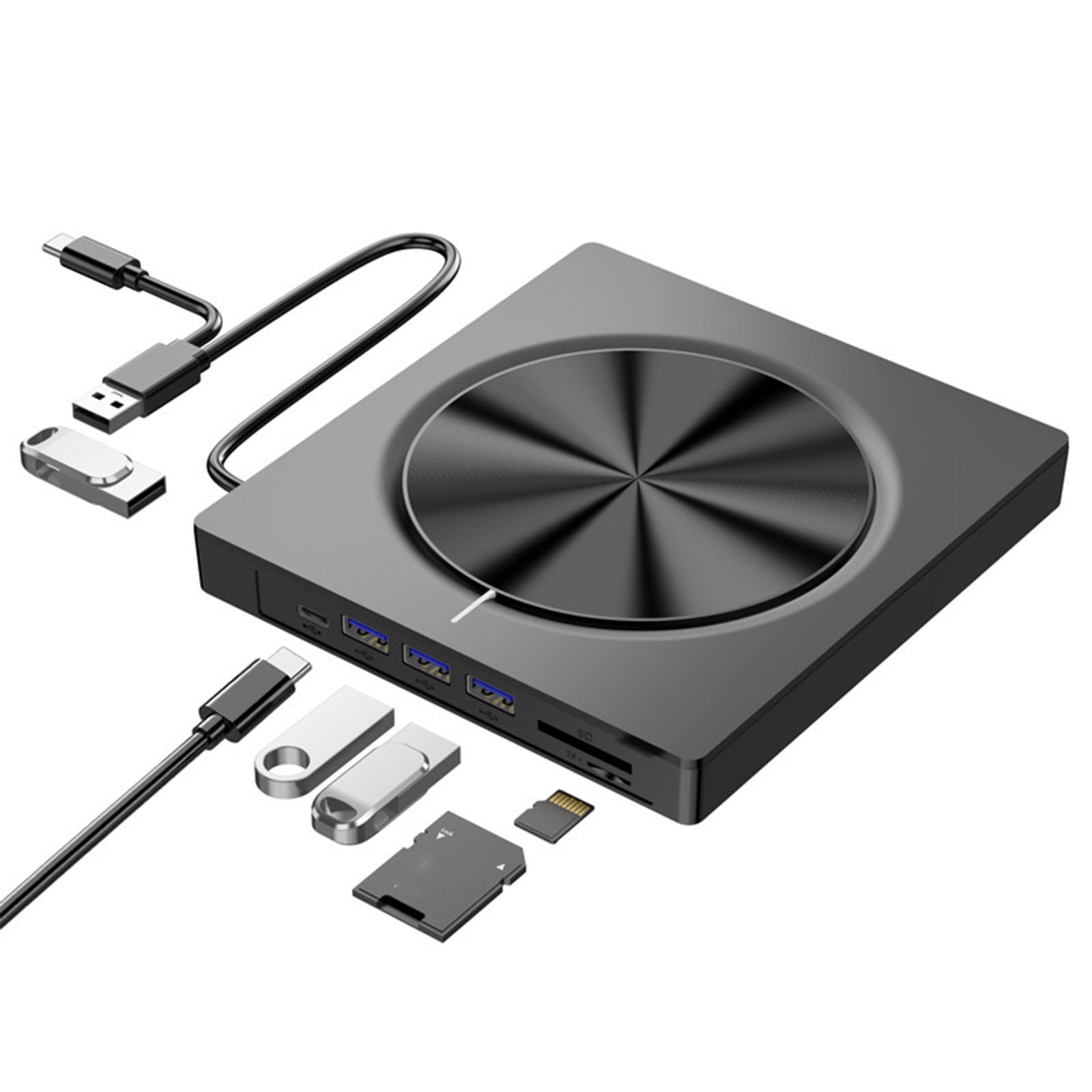 Usloyux Under $5 External DVD Drive, 7-in-1 USB 3.0 Portable CD DVD Burner, Laptop Desktop ...
