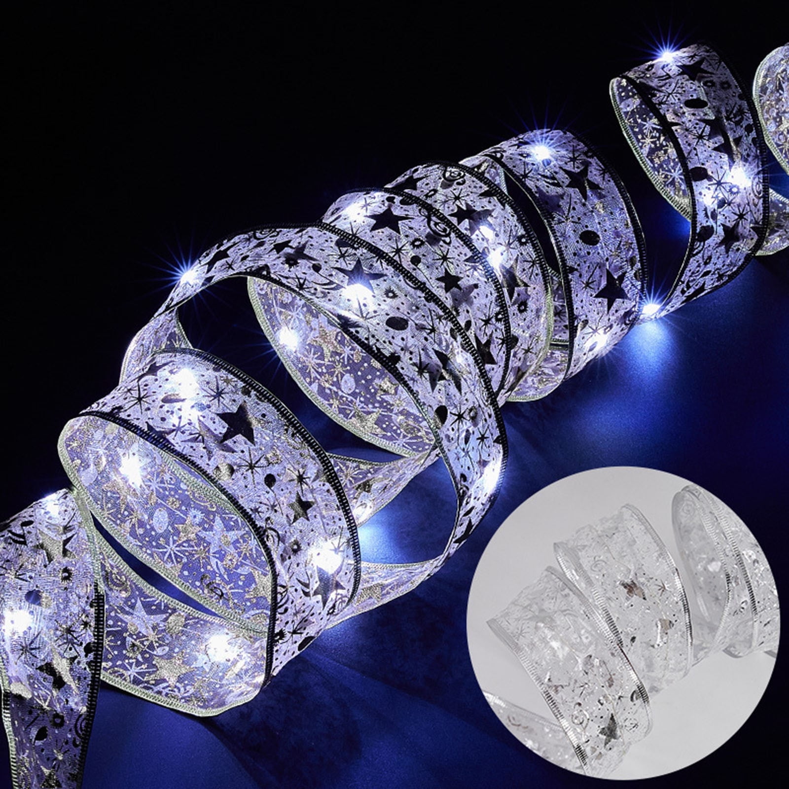 Usloyux Under $5 Festive Ribbon Light Strand, 3-Meter Gold Foil Double ...