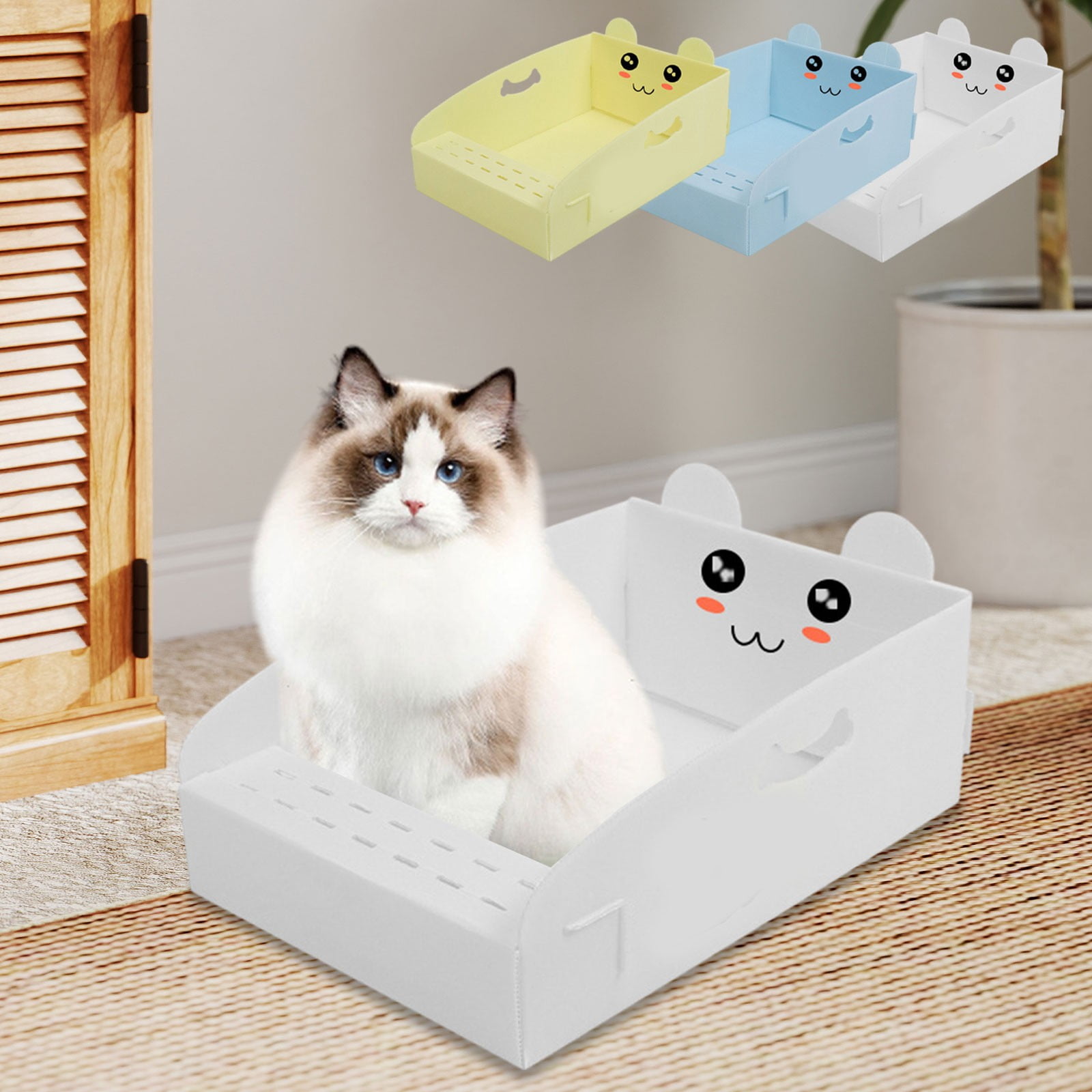 Usloyux Under $5 Foldable Litter Box, Disposable Travel Cat Toilet Tray ...