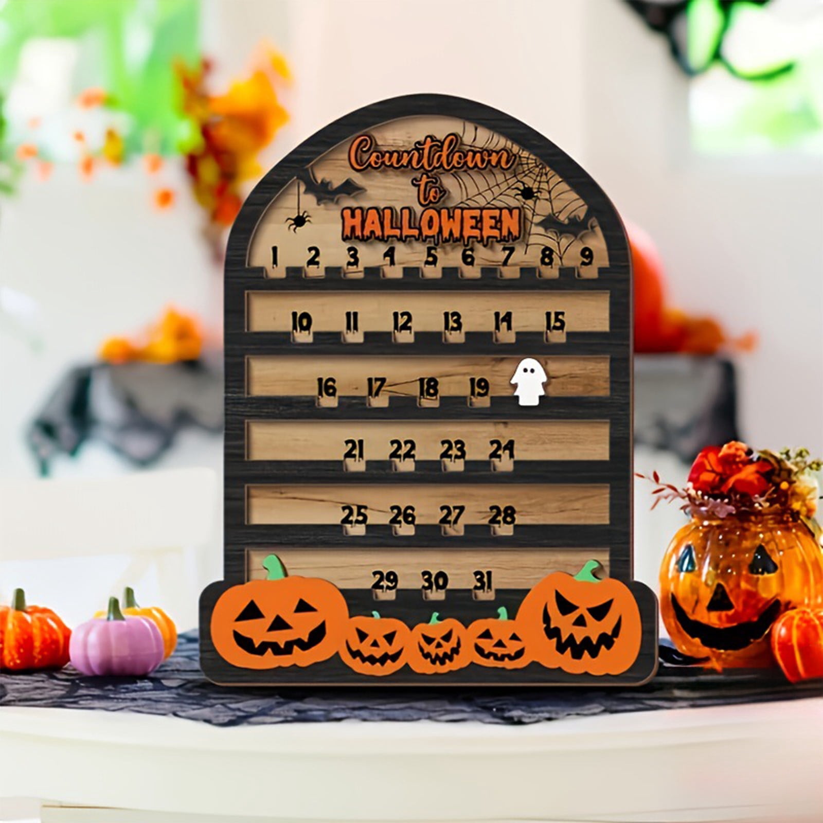 Usloyux Under $5 Halloween Advent Countdown Calendar,Wooden Halloween ...