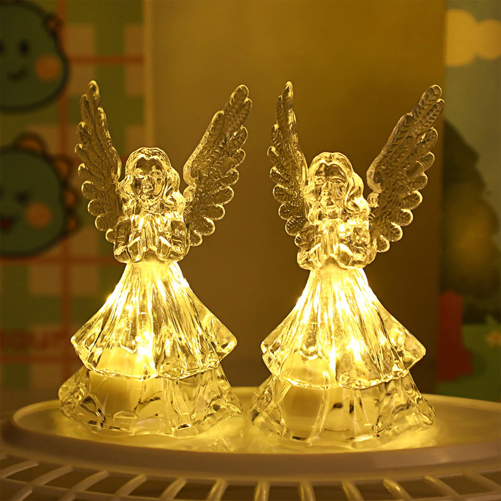 Usloyux Under $5 Led Lighted Little Angel Figurine,Light Figurines with ...