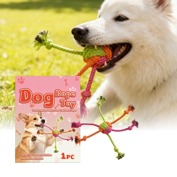 Usloyux under $5 Pet Rope Toy, Interactive Chew Knot Toy for Dogs ...