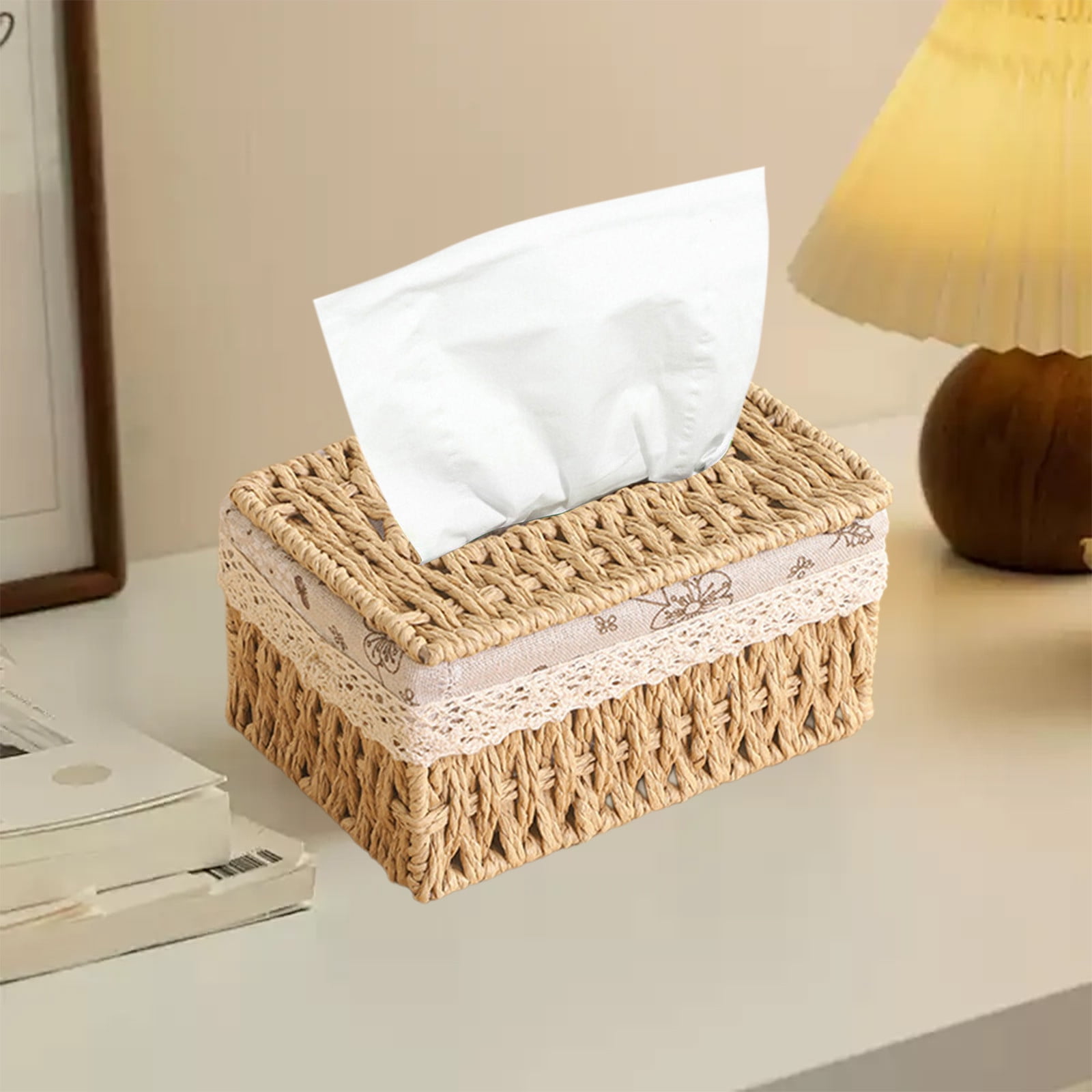 Usloyux Under $5 Tissue Box with Lace Design Decorative, Cloth Napkin ...